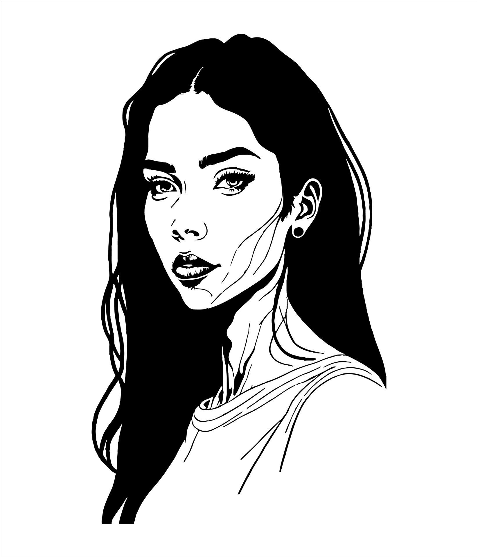 Simple Minimalist Vector Illustration Set Of Beautiful Woman Face