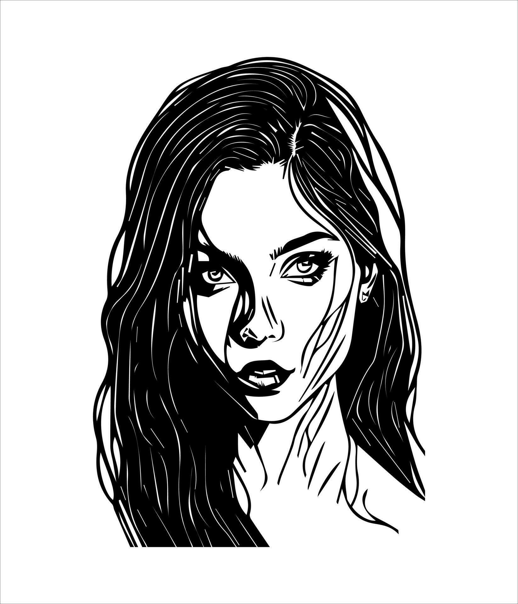 Simple Minimalist Vector Illustration Set Of Beautiful Woman Face