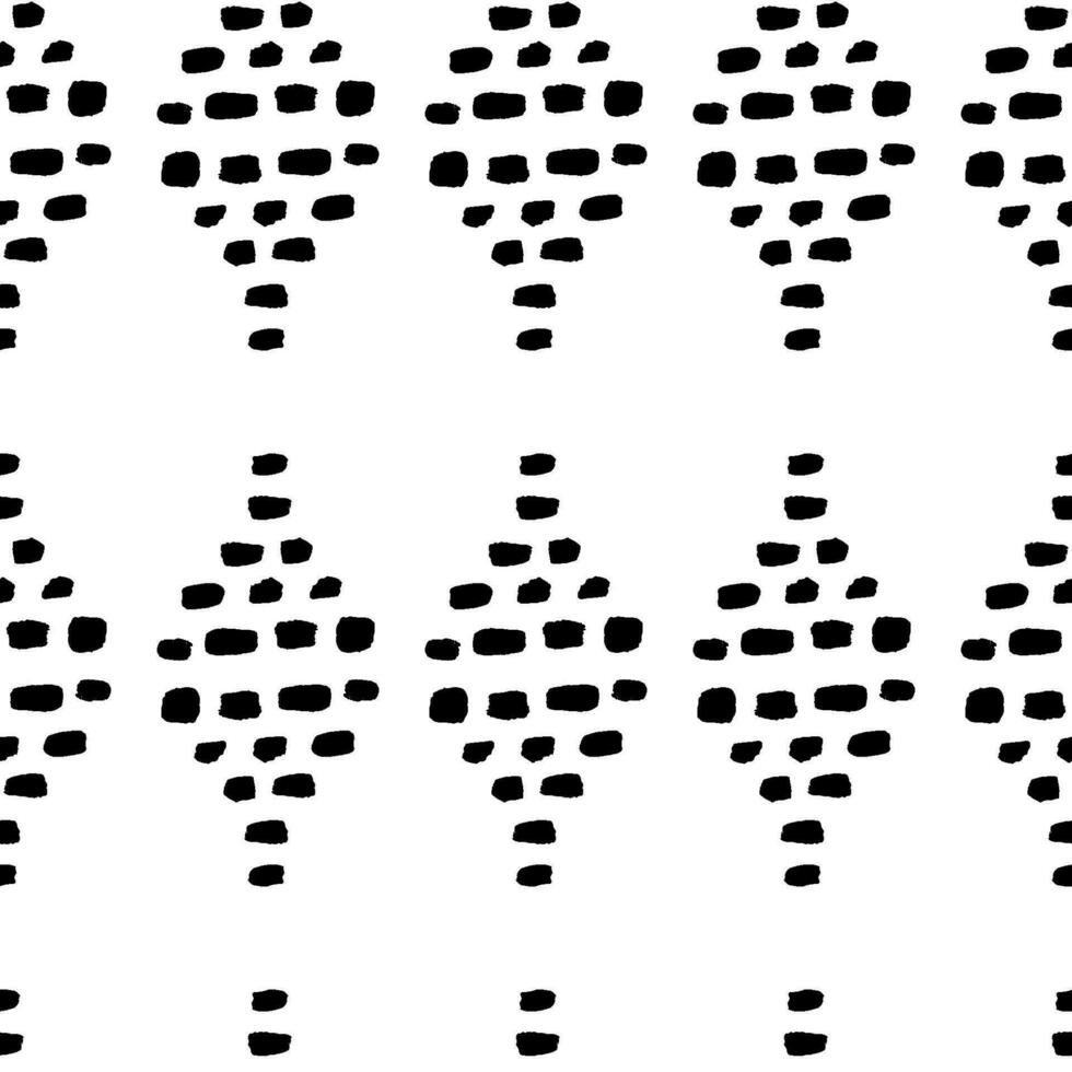 Abstract Vector Seamless Pattern Ornament Of Simple Geometric Shapes Illustration In Doodle