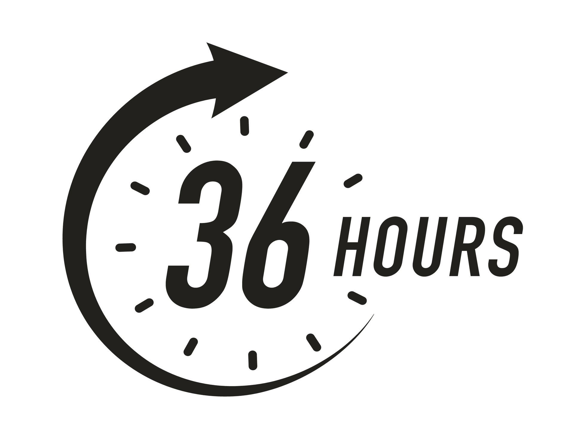 36 hours timer vector symbol black color style 25661132 Vector Art at ...