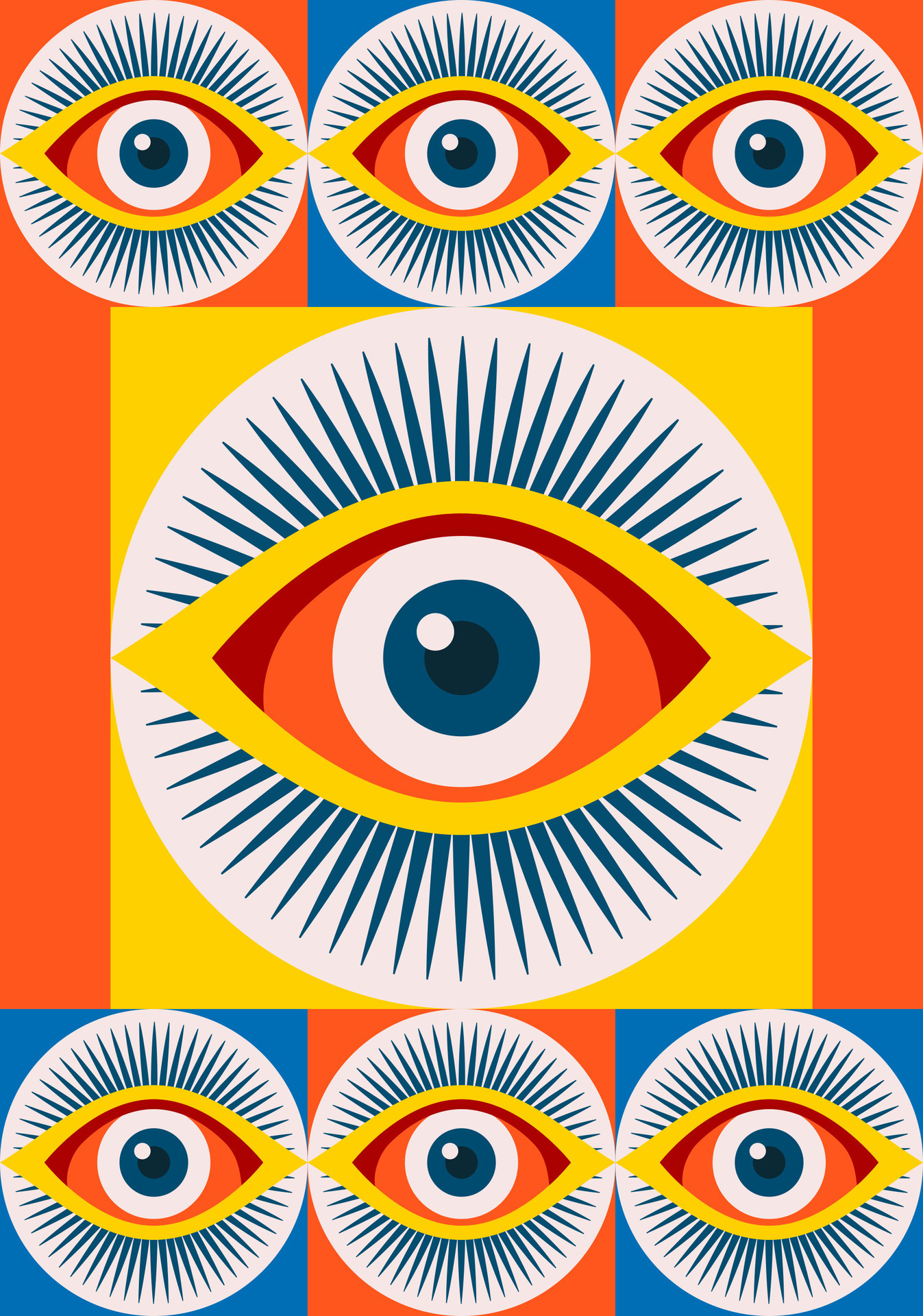 Eye poster color style minimal 20s 25661192 Vector Art at Vecteezy