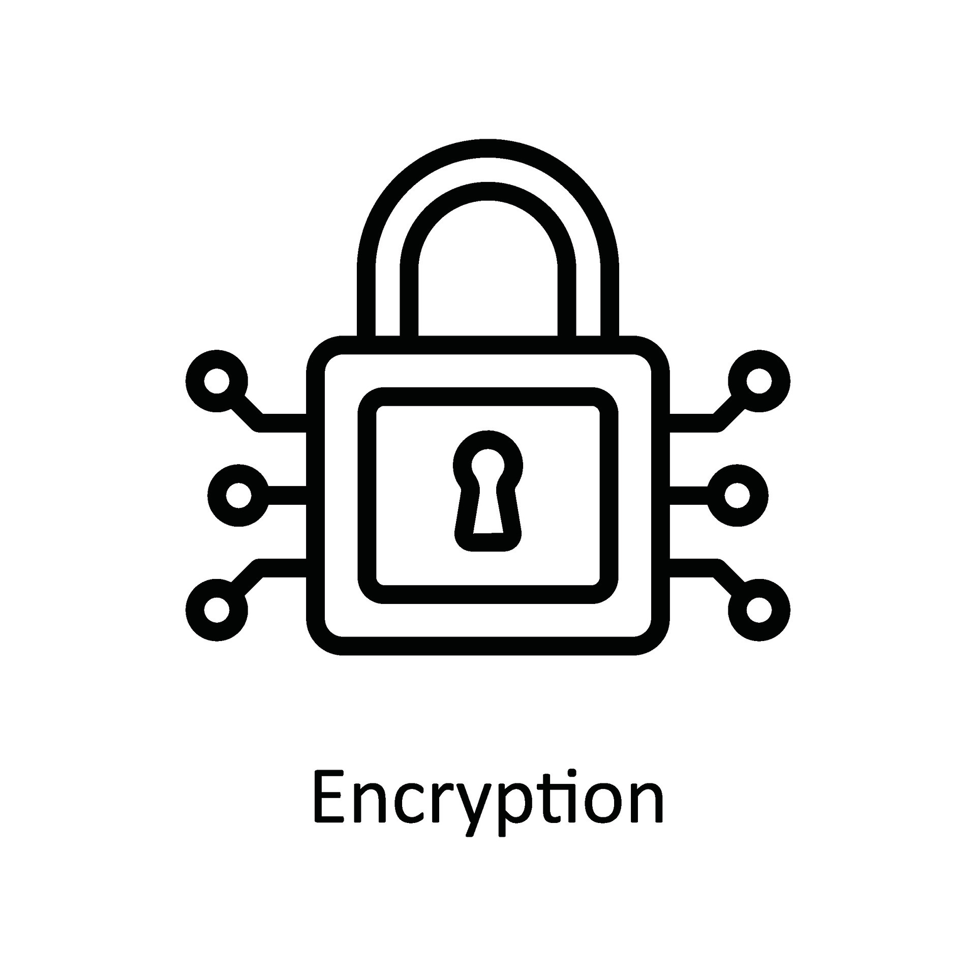 Encryption Vector Outline Icon Design Illustration Network And