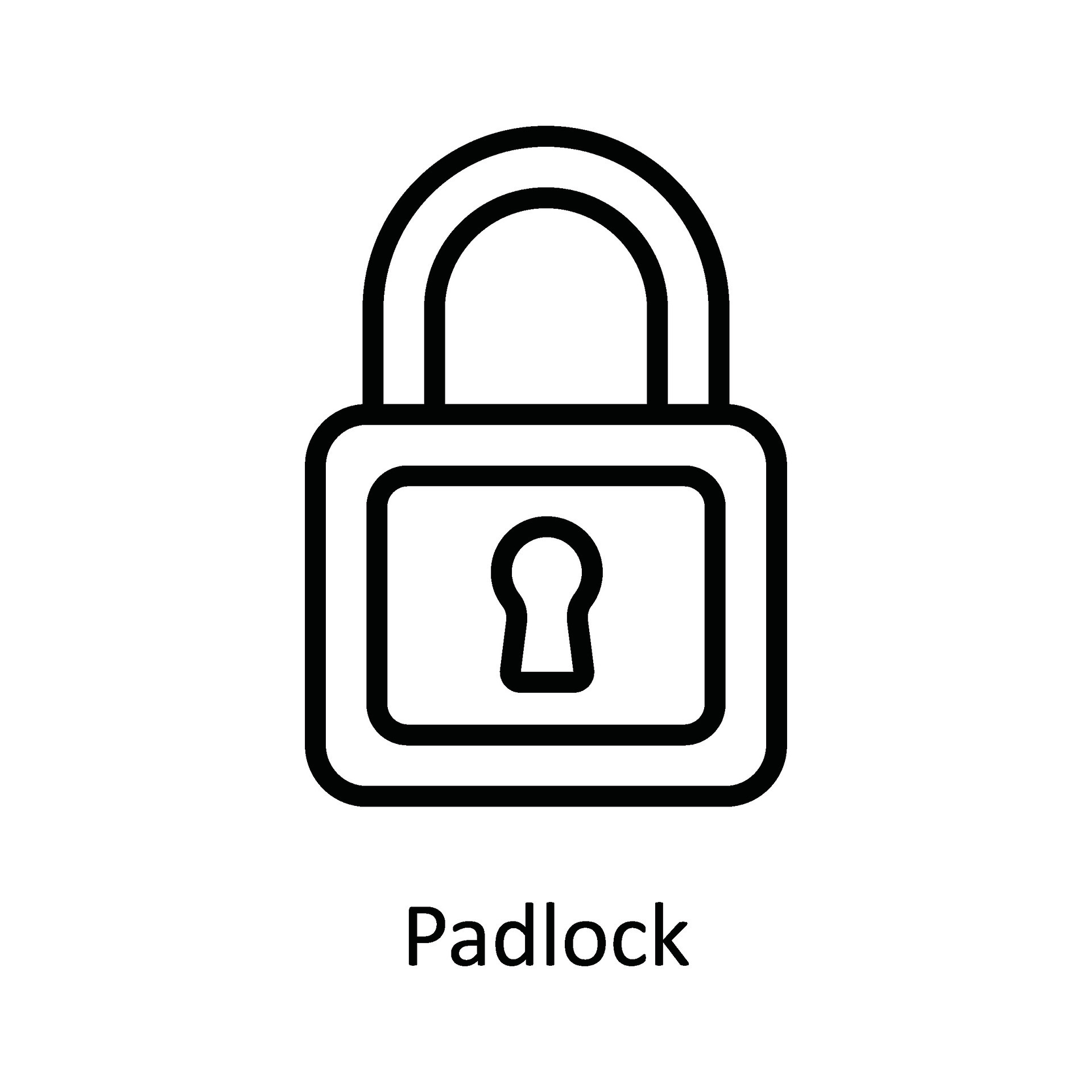 Padlock Vector Outline Icon Design Illustration Cyber Security Symbol