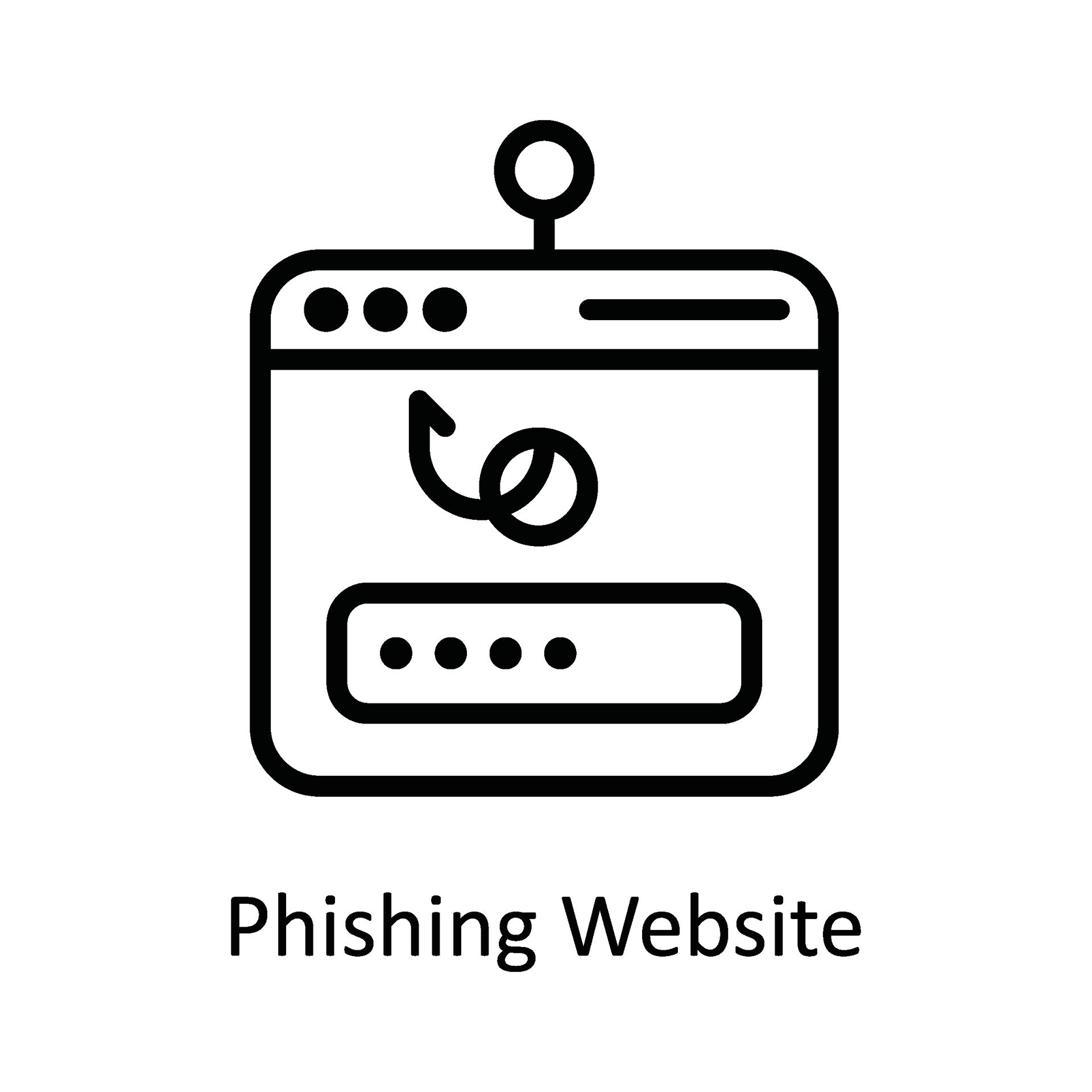 Phishing Website Vector Outline Icon Design Illustration Cyber Security Symbol On White