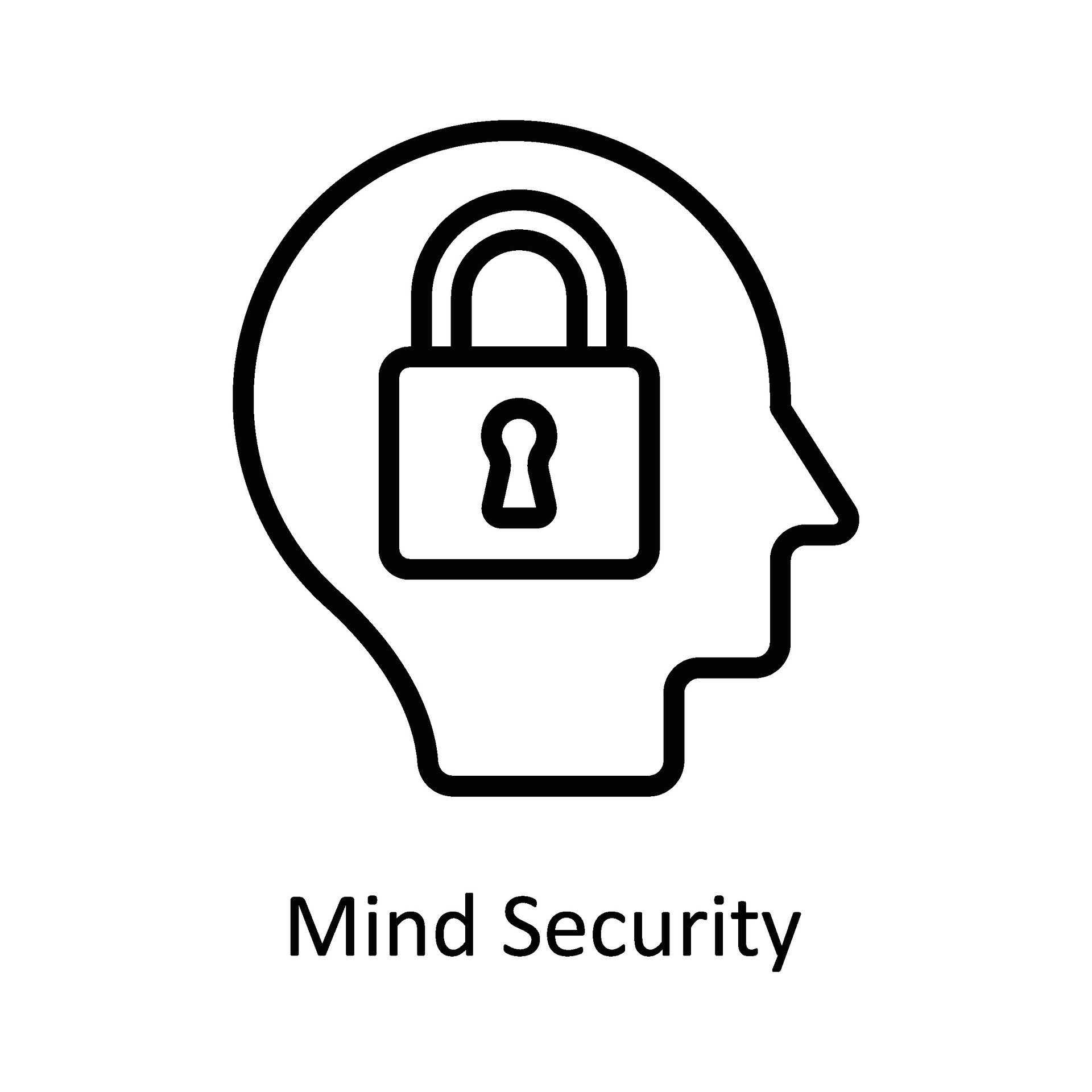 Mind Security Vector Outline Icon Design Illustration Cyber Security Symbol On White Background