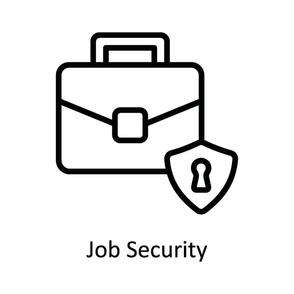 Job Security Vector Outline Icon Design Illustration Cyber Security