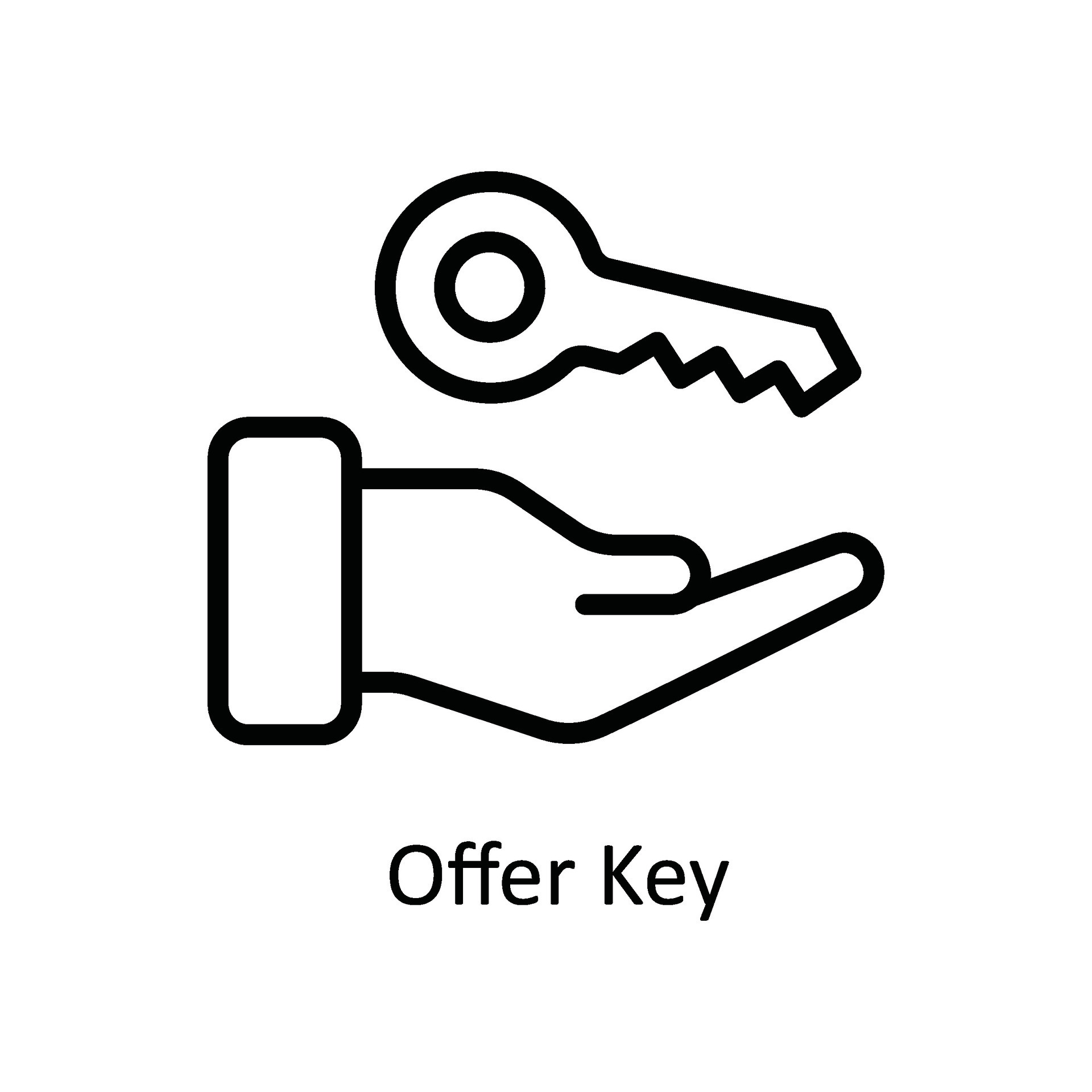 Offer Key Vector Outline Icon Design Illustration Cyber Security