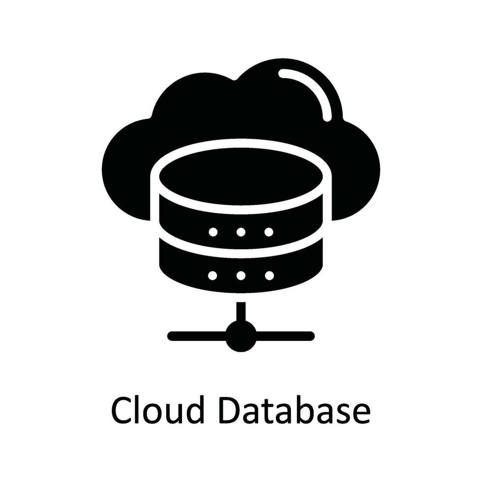 Cloud Database Vector Solid Icon Design Illustration Network And