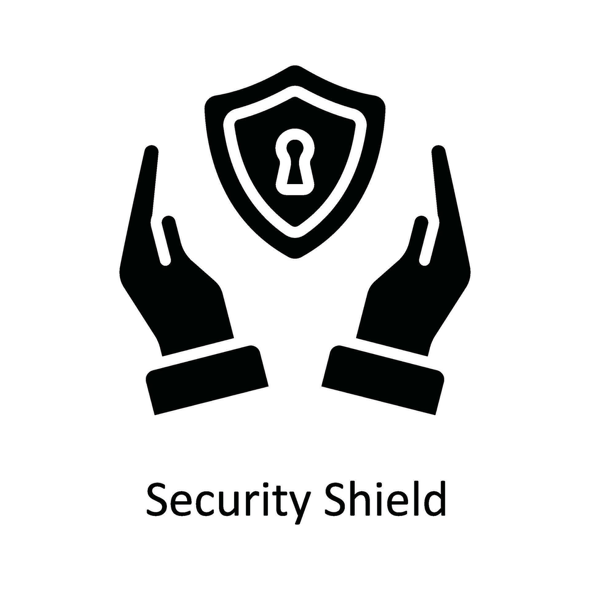 Security Shield Vector Solid Icon Design Illustration Cyber Security Symbol On White Background