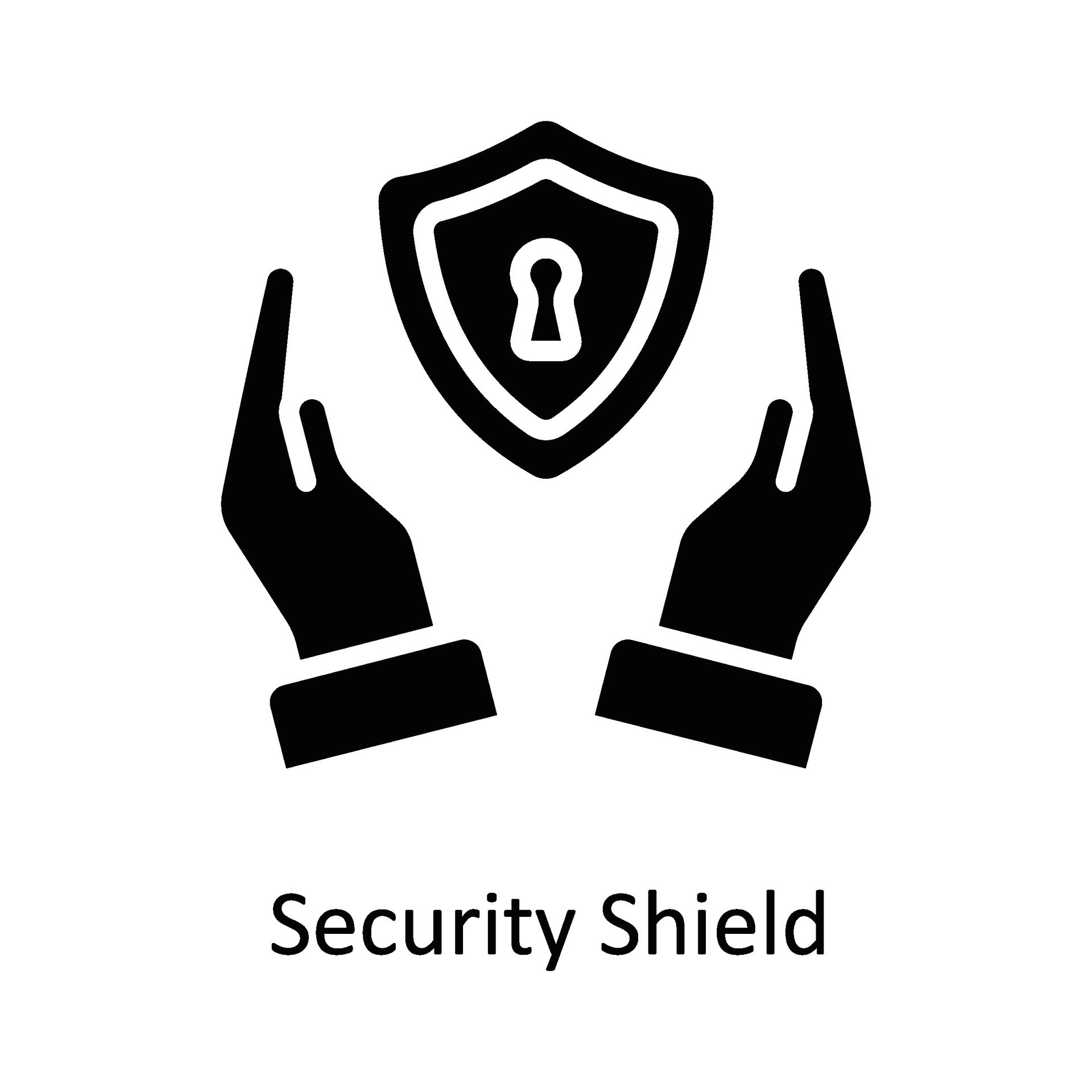 Security Shield Vector Solid Icon Design Illustration Cyber Security