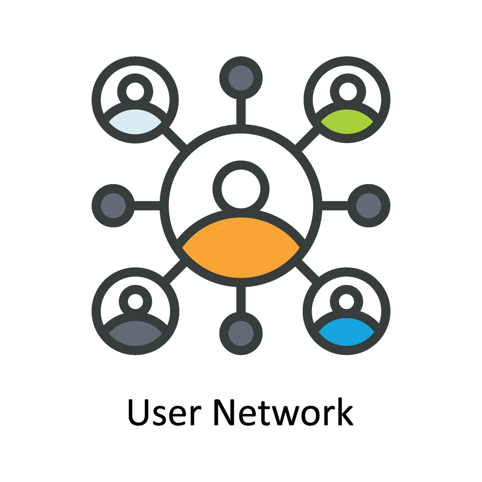 User Network Vector Fill Outline Icon Design Illustration Network And Communication Symbol On