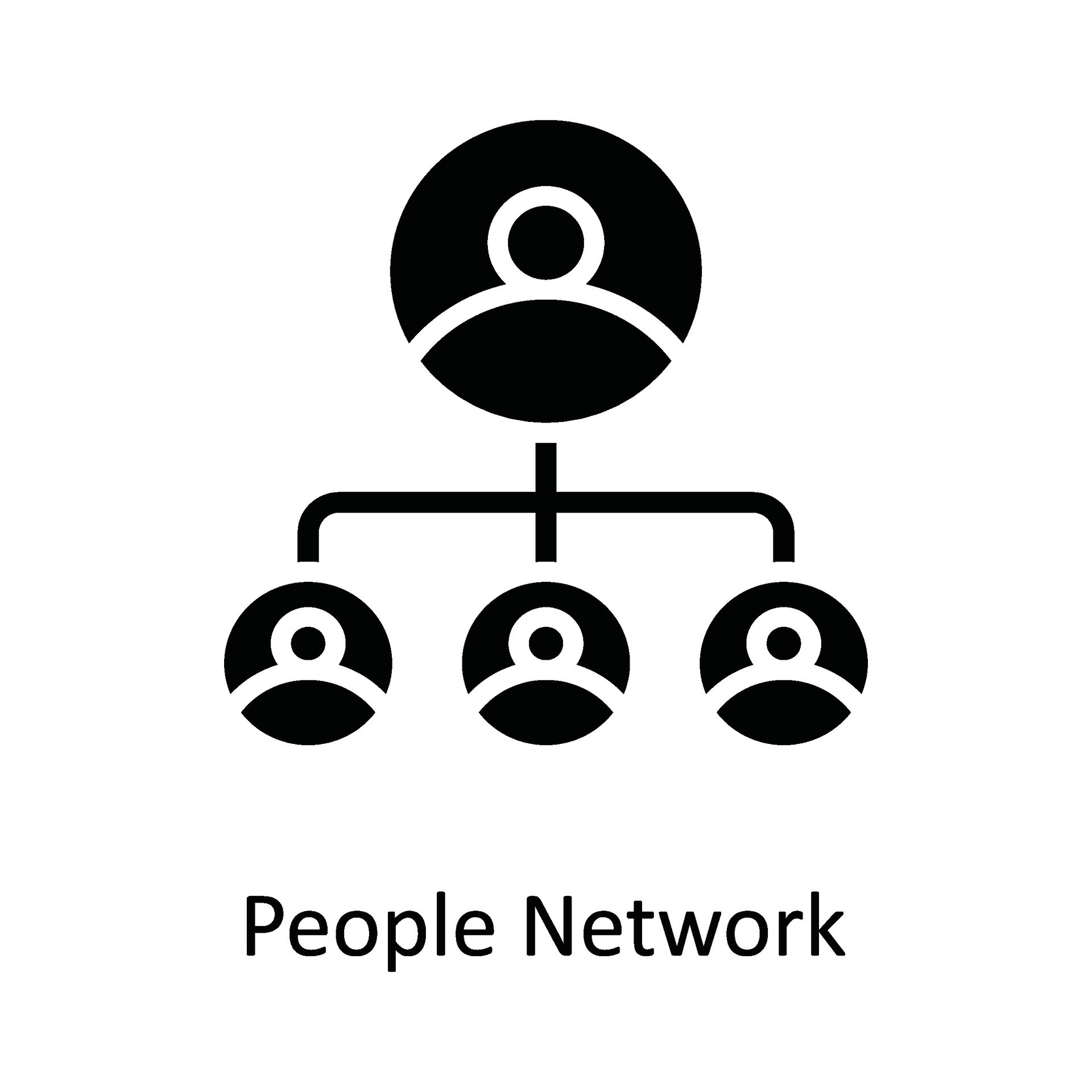 People Network Vector Solid Icon Design illustration. Network and communication Symbol on White ...
