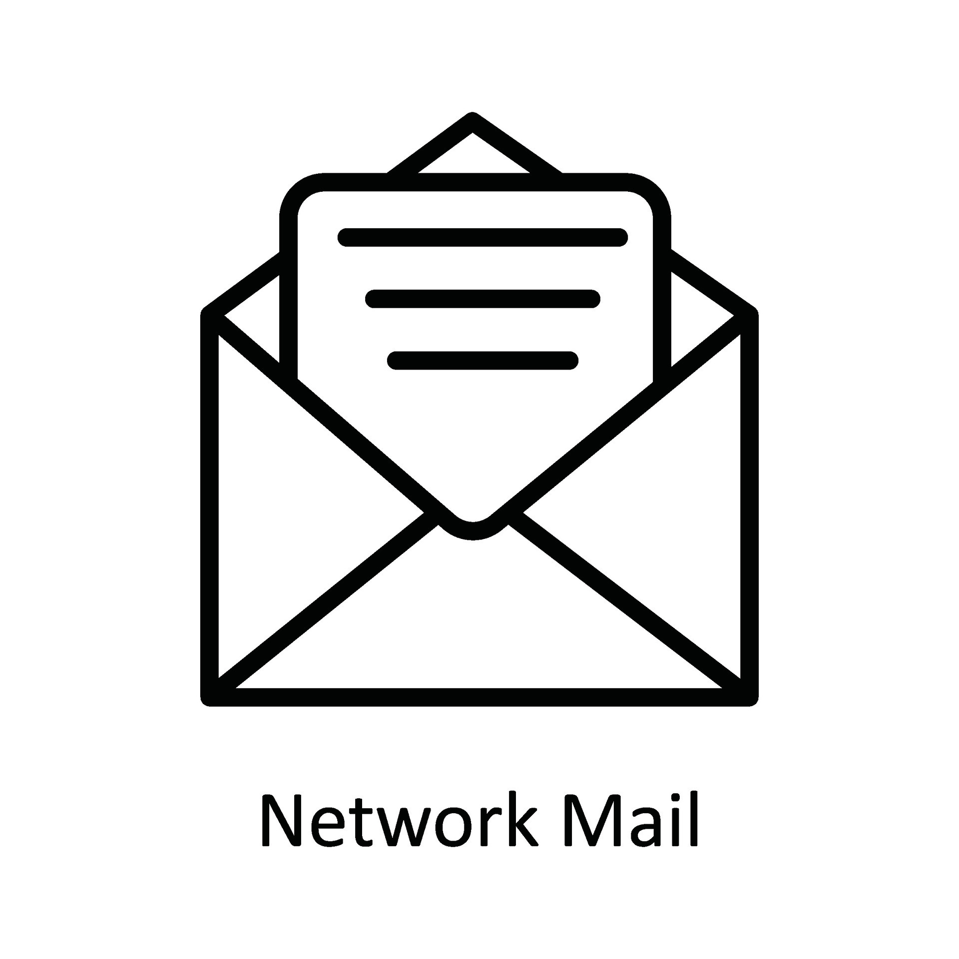 Network Mail Vector Outline Icon Design Illustration Network And