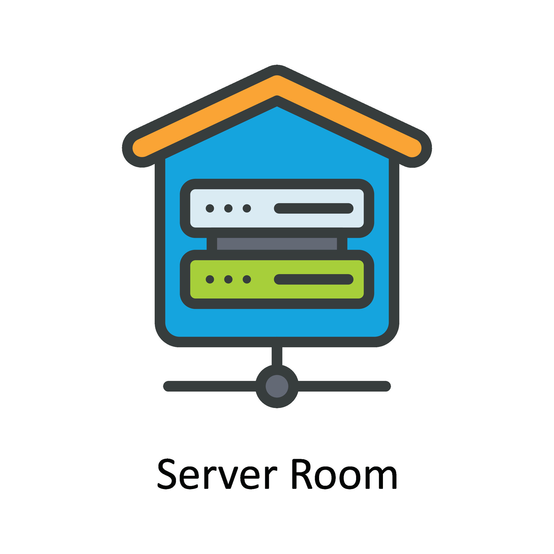 Server Room Vector Fill Outline Icon Design Illustration Network And
