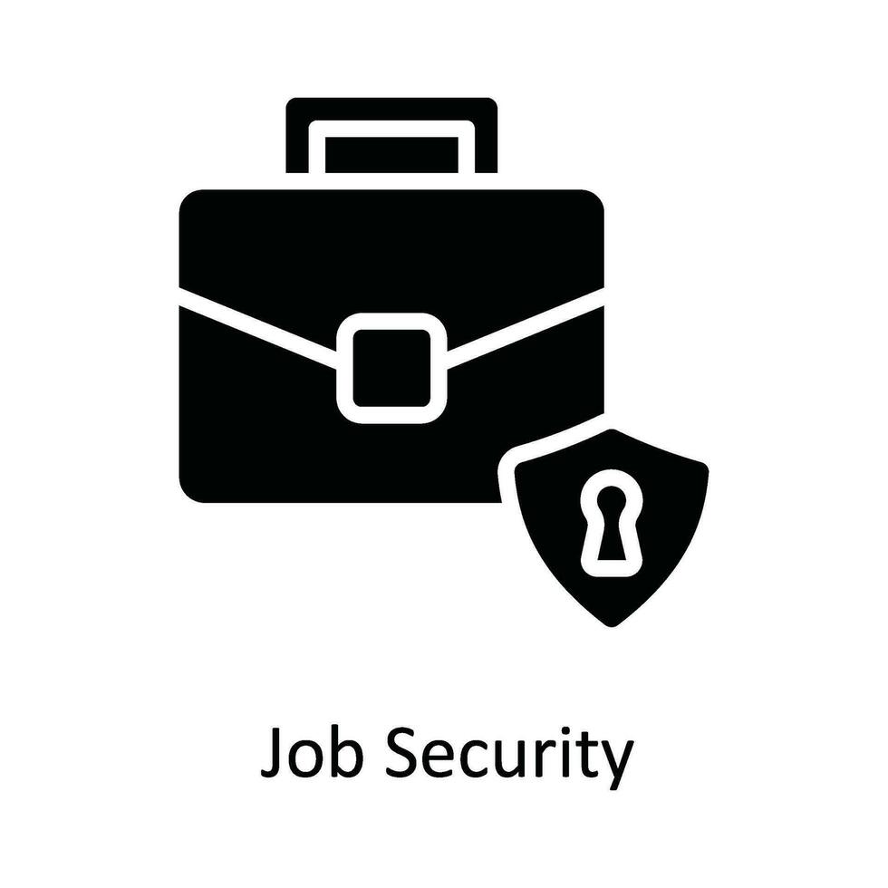Job Security Vector Solid Icon Design Illustration Cyber Security