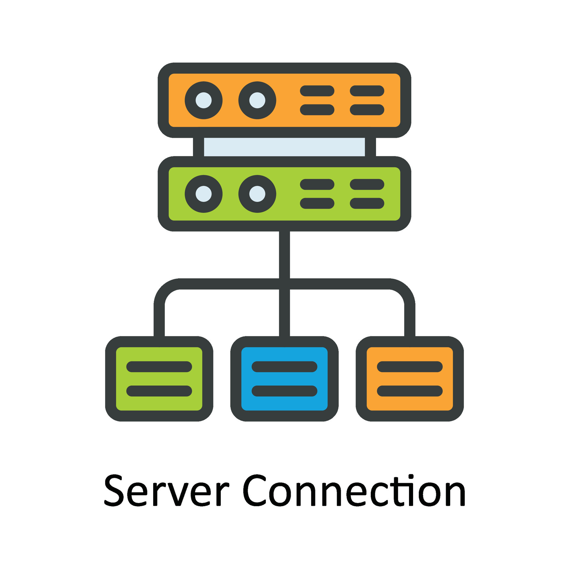 Server Connection Vector Fill Outline Icon Design Illustration Network And Communication Symbol
