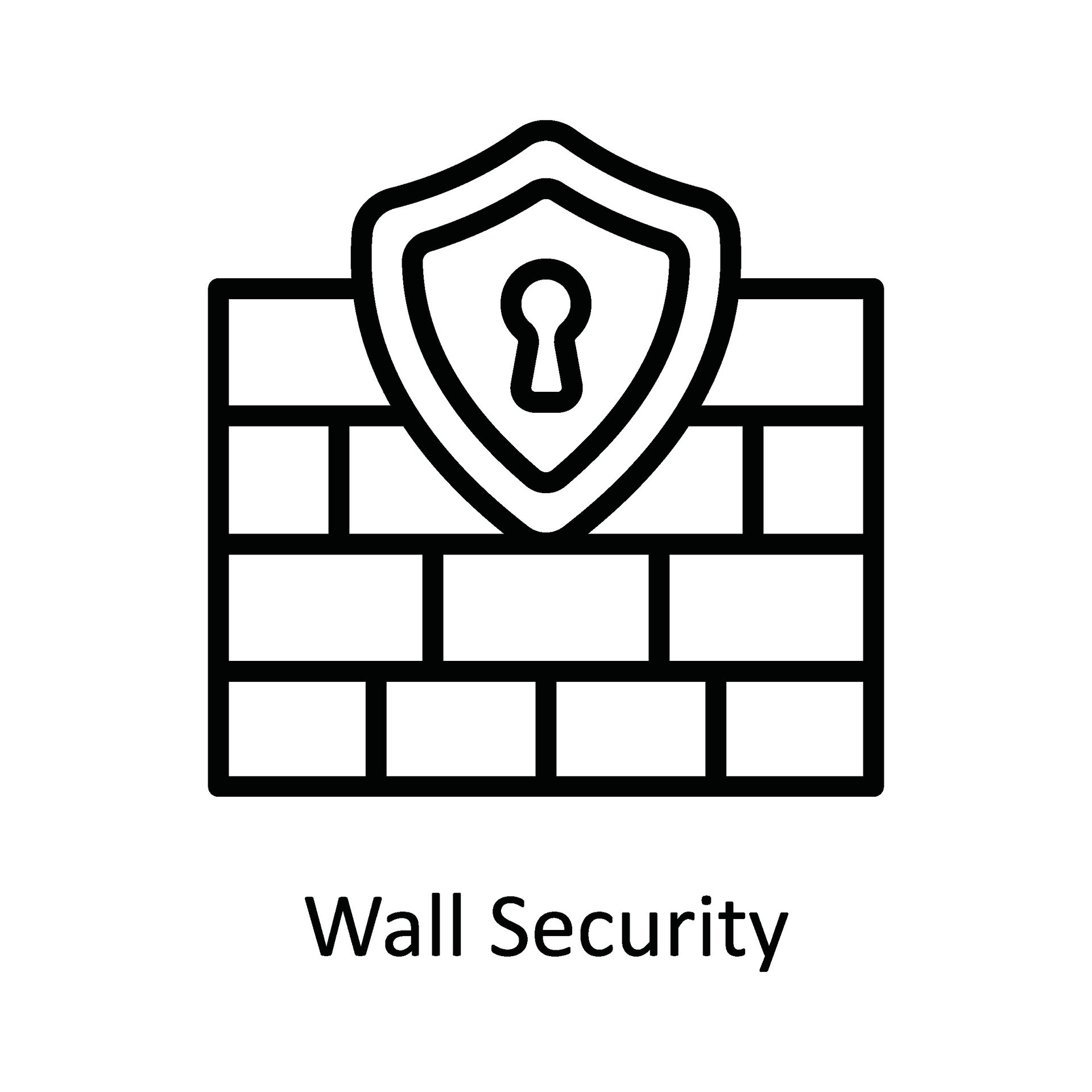 Wall Security Vector Outline Icon Design Illustration Cyber Security Symbol On White Background