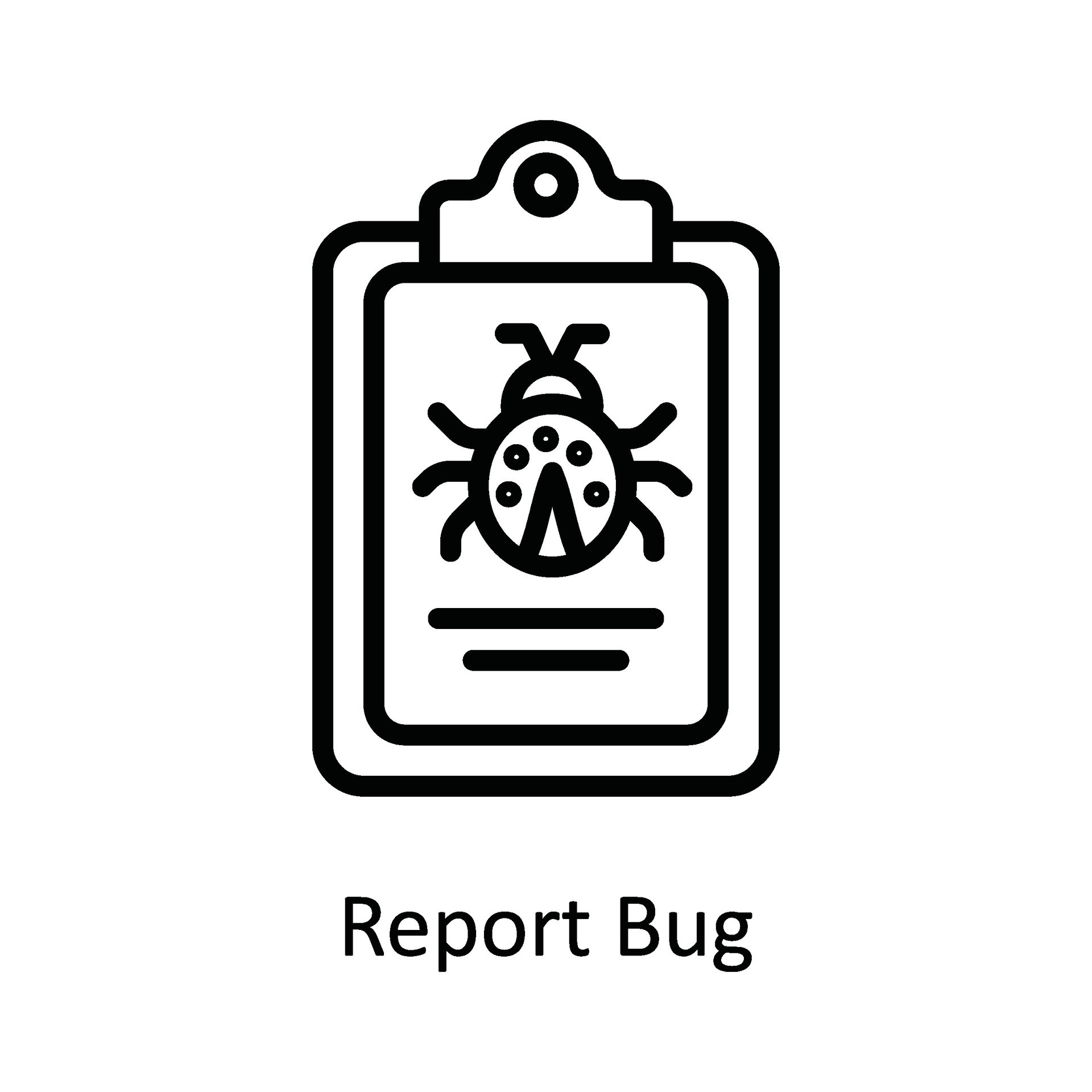 Report Bug Vector Outline Icon Design Illustration Cyber Security