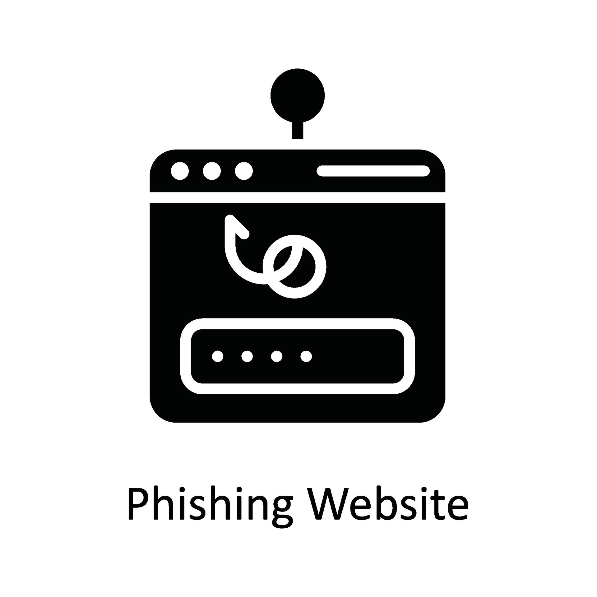 Phishing Website Vector Solid Icon Design Illustration Cyber Security