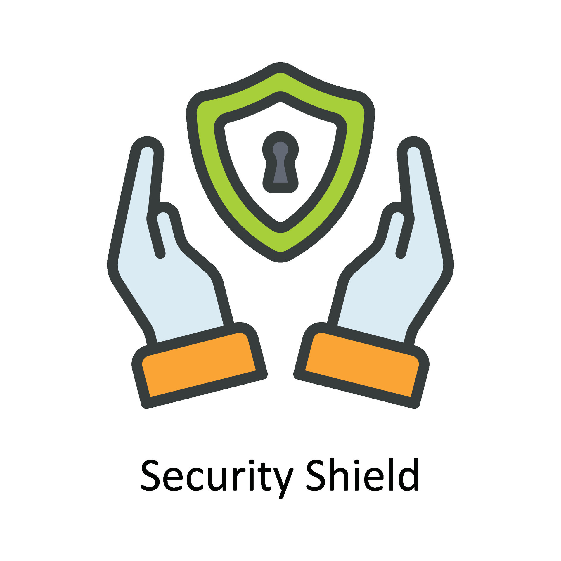 Security Shield Vector Fill Outline Icon Design Illustration Cyber