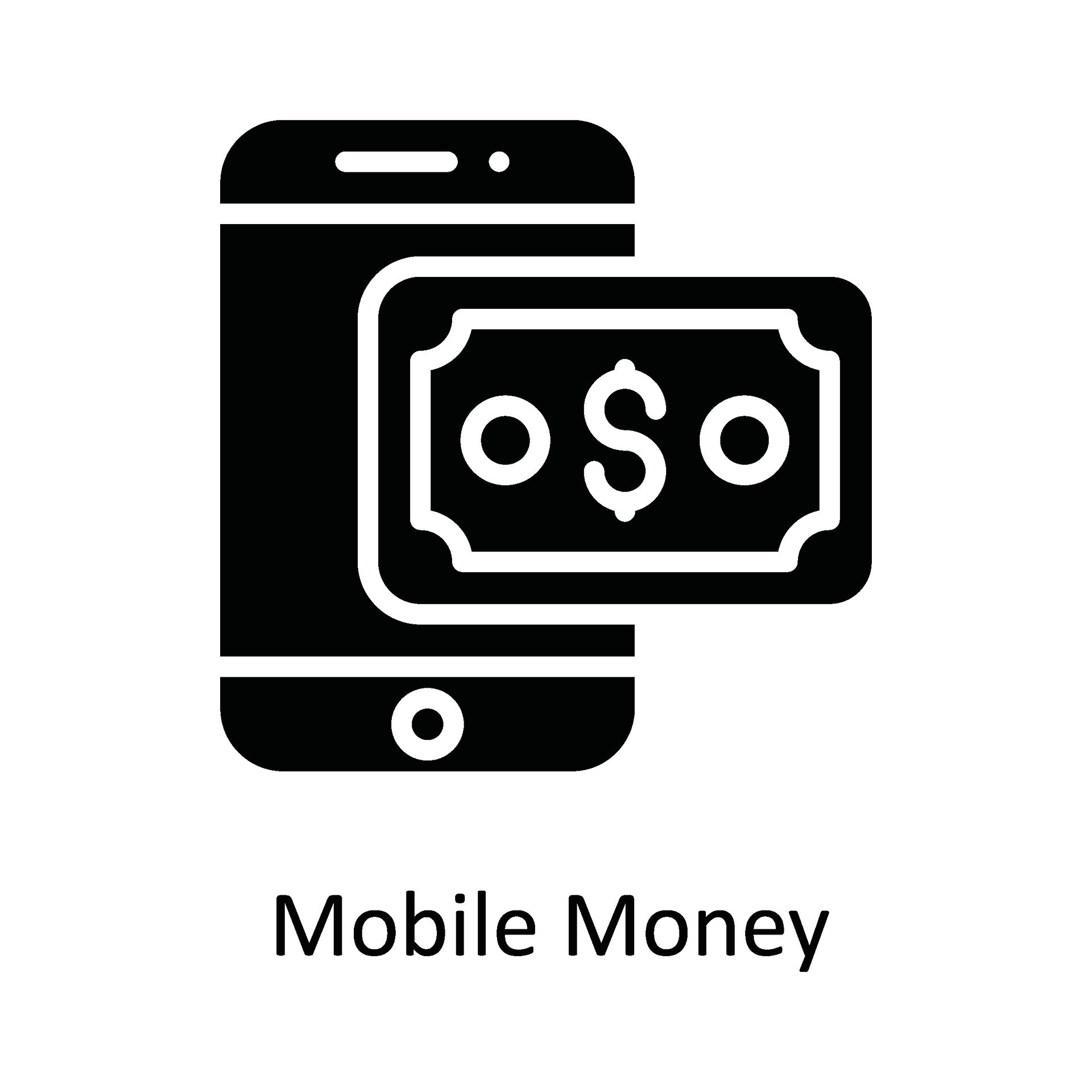 Mobile Money Vector Solid Icon Design Illustration Cyber Security