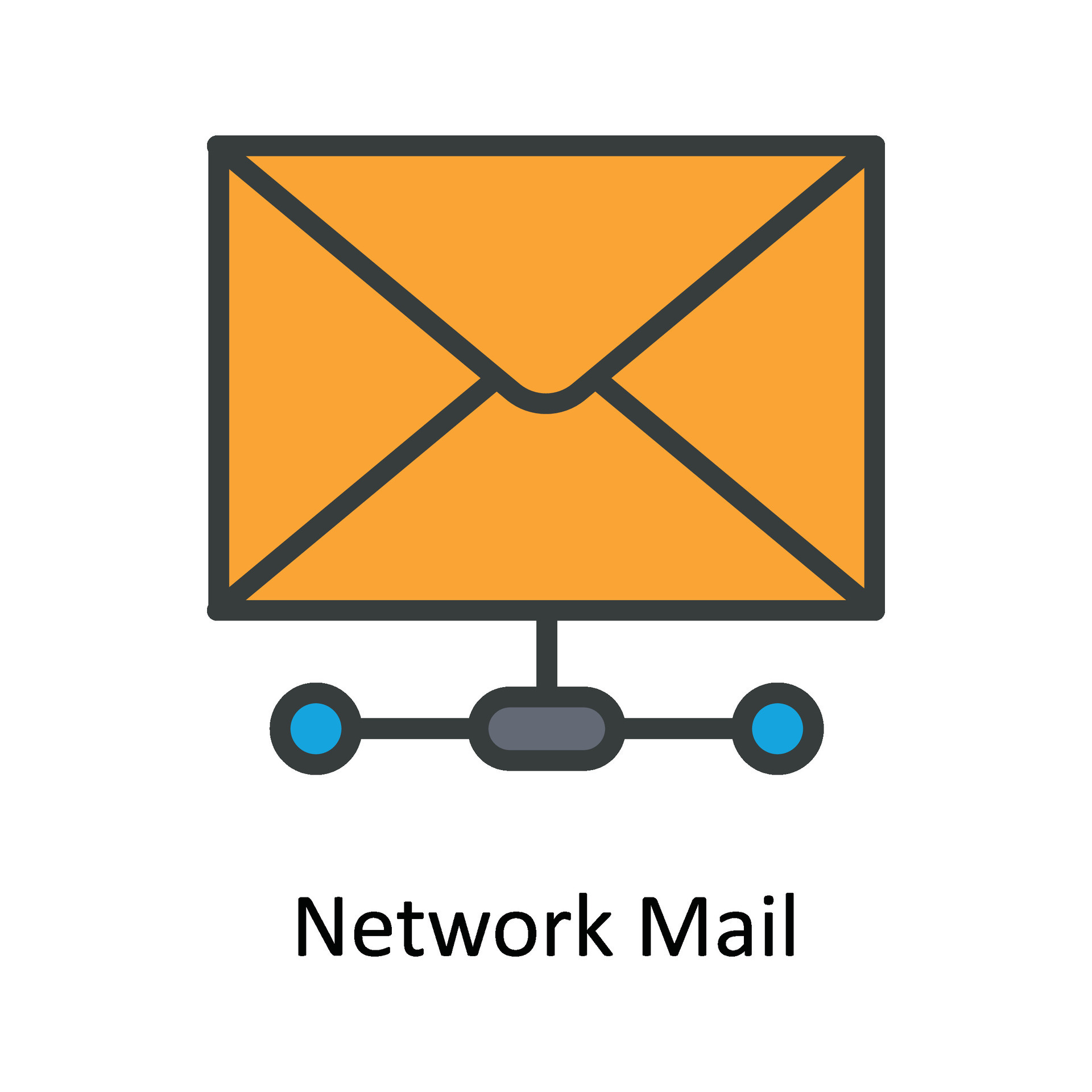 Network Mail Vector Fill Outline Icon Design Illustration Network And Communication Symbol On