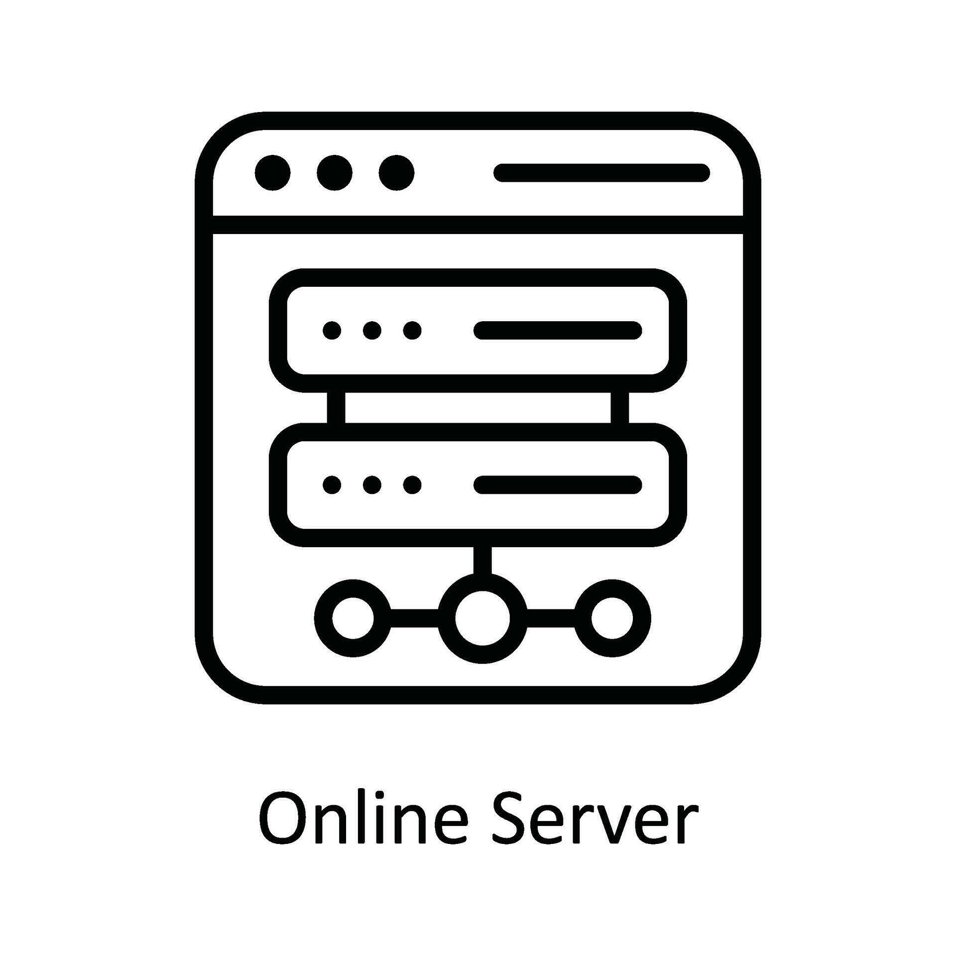 Online Server Vector Outline Icon Design Illustration Network And Communication Symbol On White