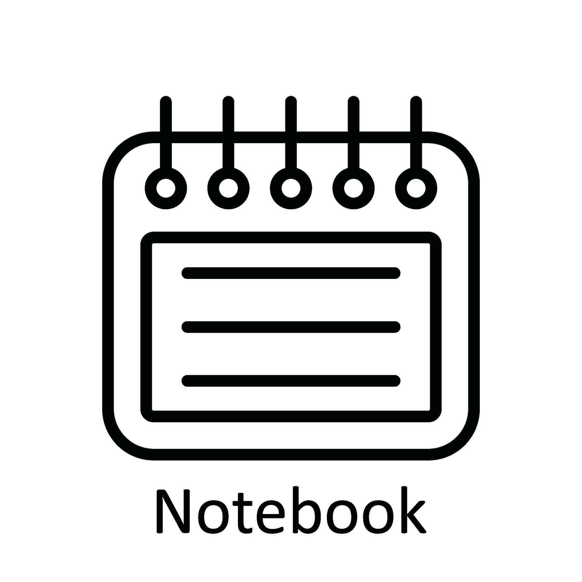 Notebook Vector outline Icon Design illustration. Education Symbol on ...