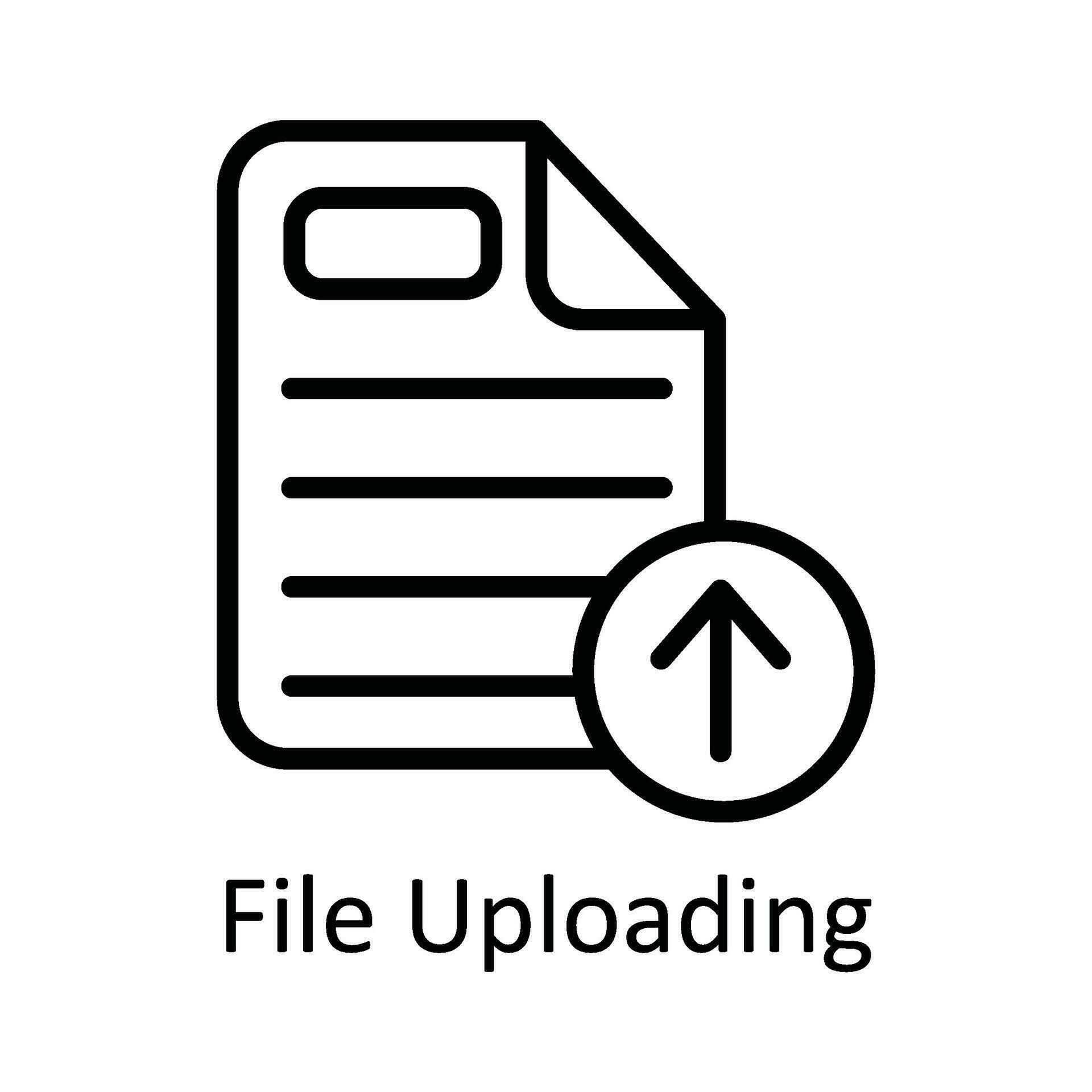 File Uploading Vector outline Icon Design illustration. User interface Symbol on White ...