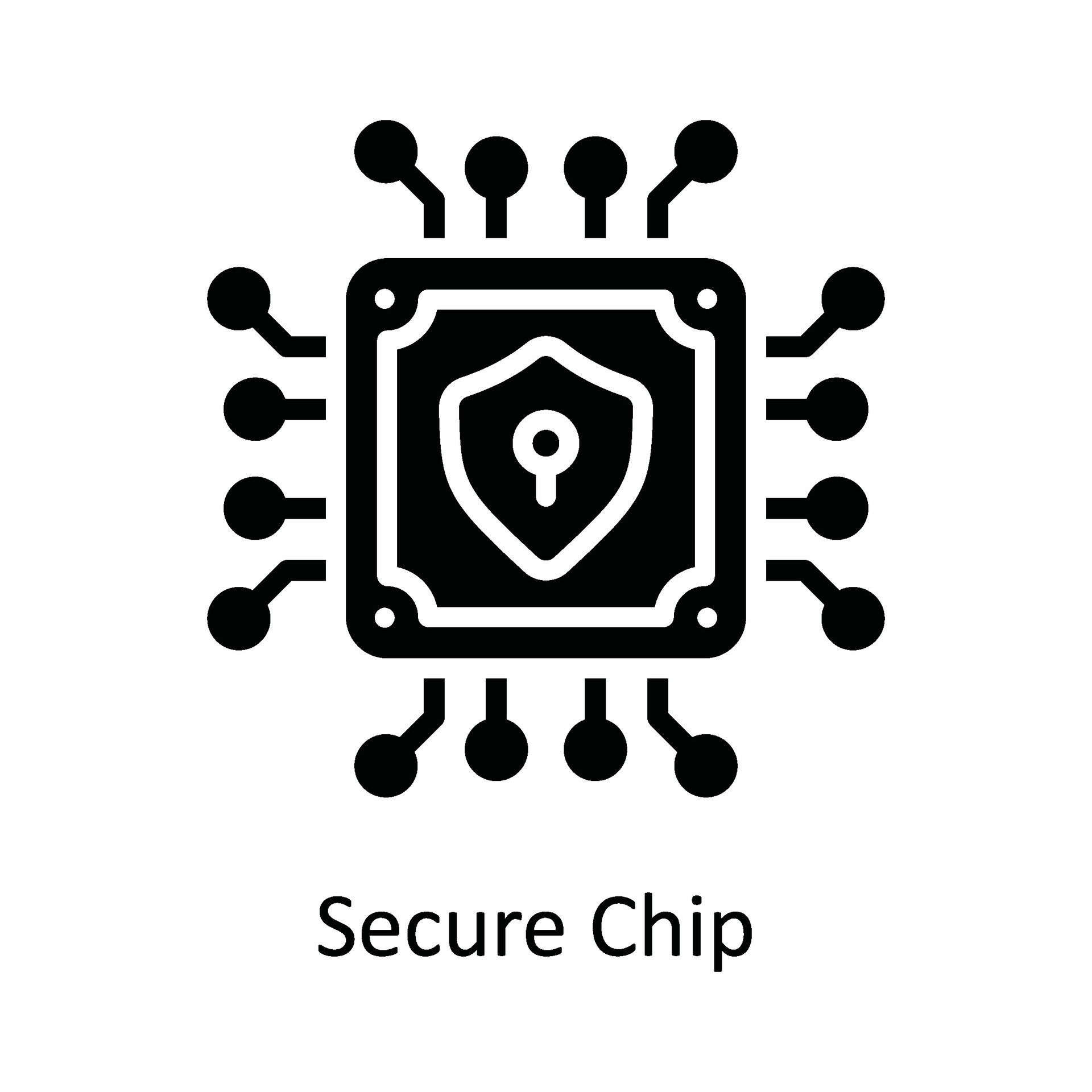 Secure Chip Vector solid Icon Design illustration. Cyber security ...