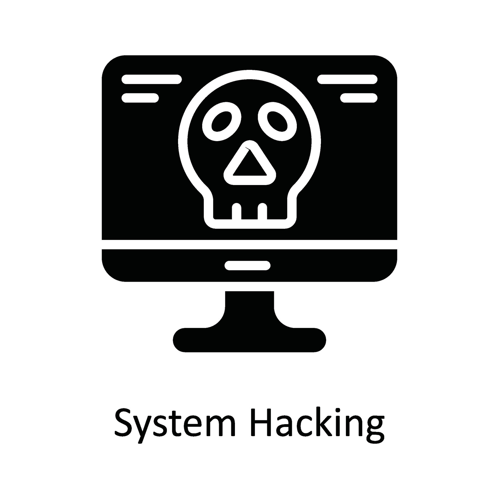 sistema hackear vector sólido icono diseño ilustración. ciber seguridad ...