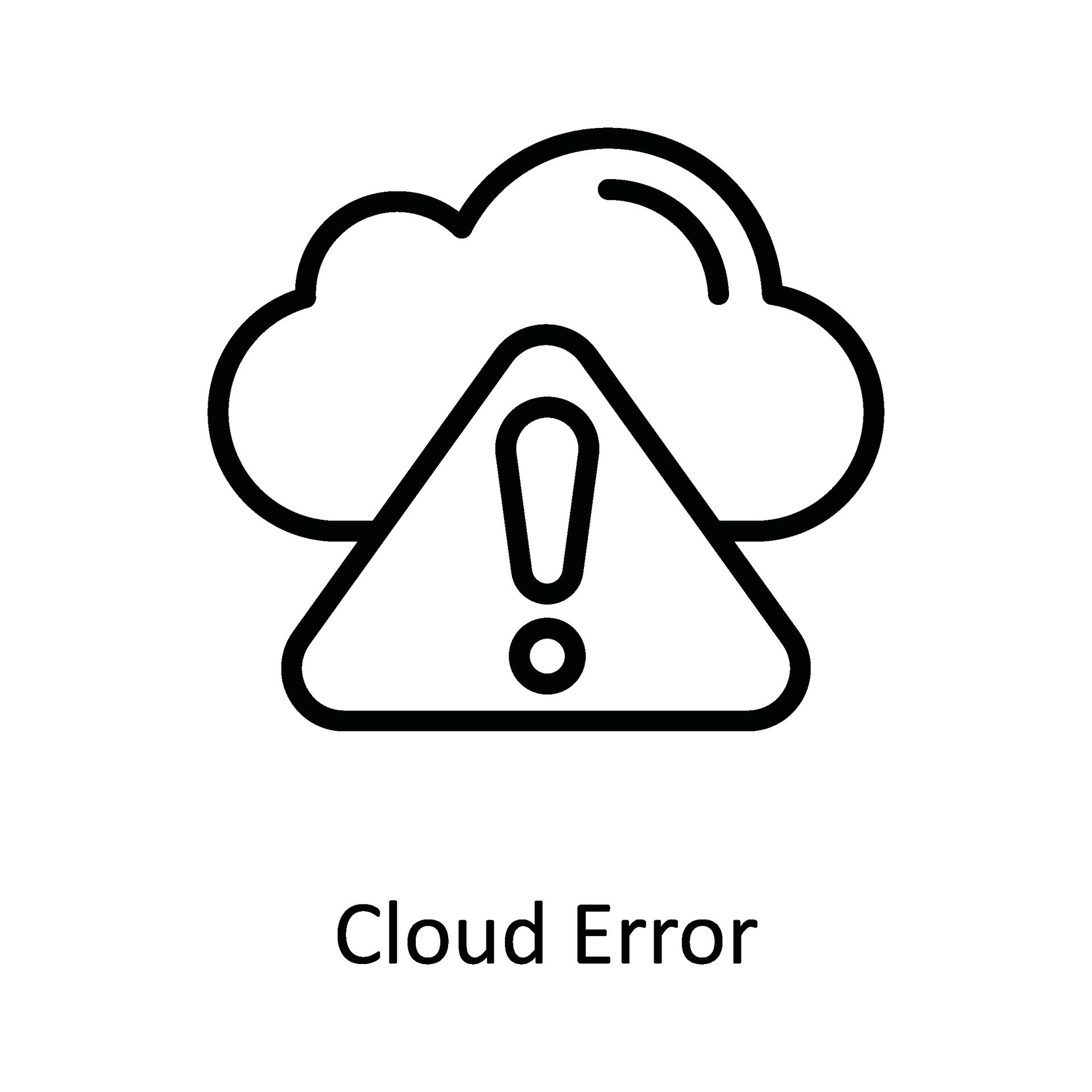 Cloud Error Vector Outline Icon Design Illustration Cyber Security Symbol On White Background