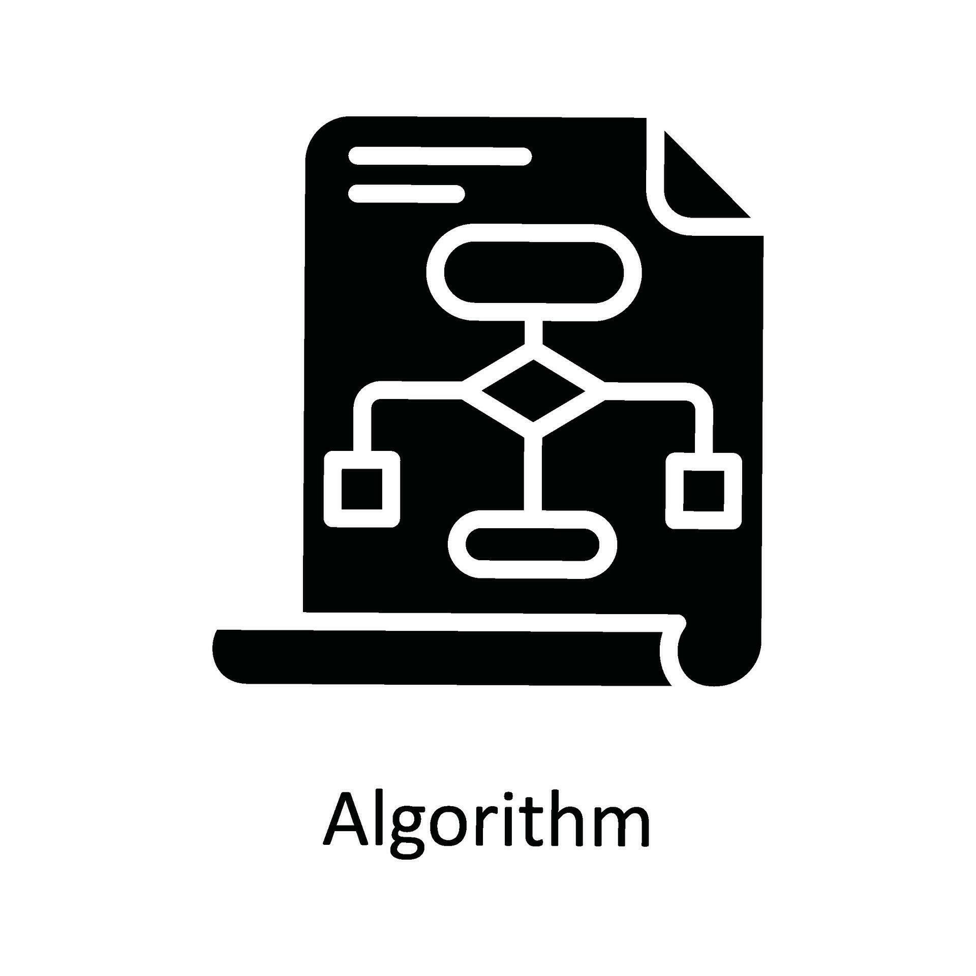 Algorithm Vector Solid Icon Design Illustration Network And Communication Symbol On White