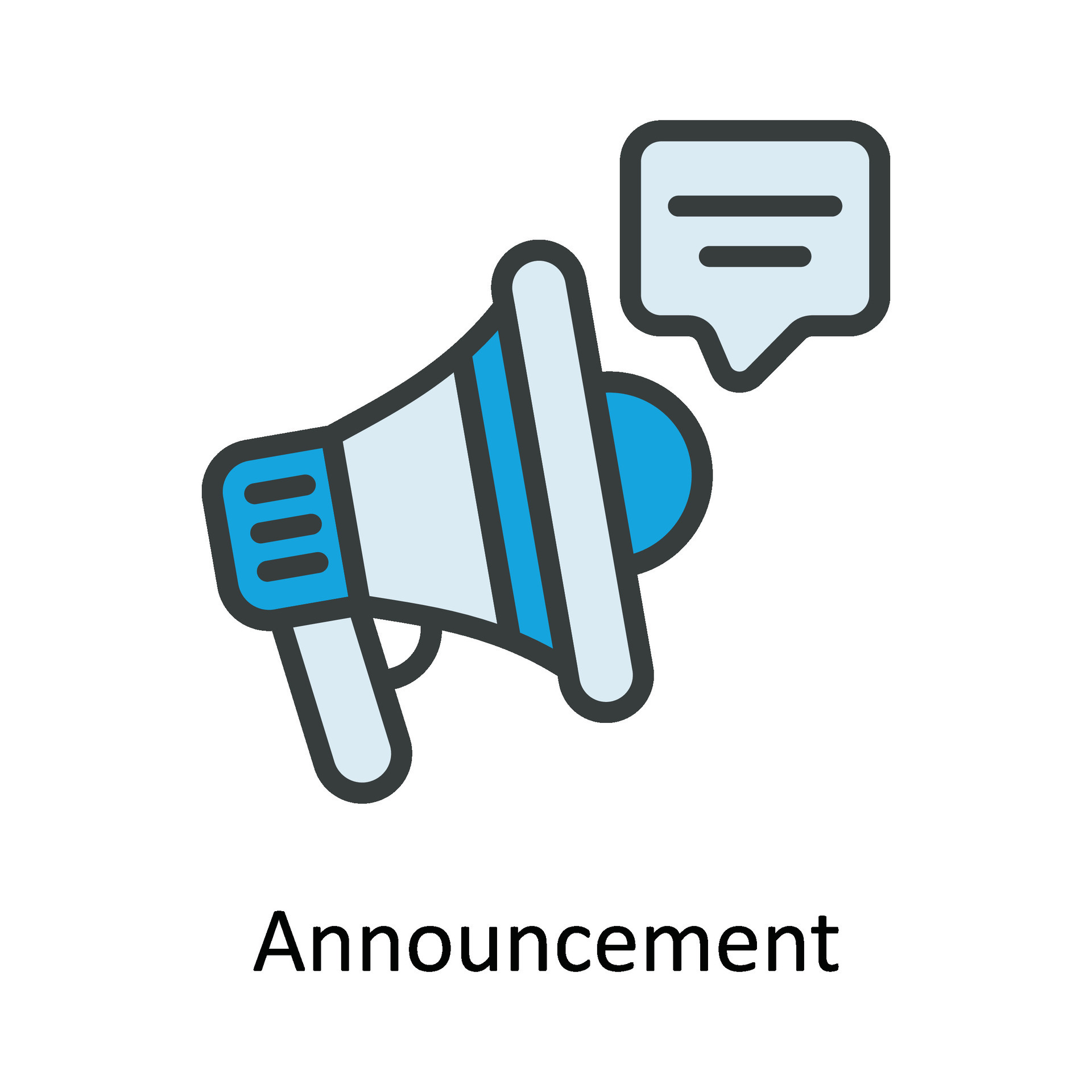 Announcement Vector Fill outline Icon Design illustration. Network and ...