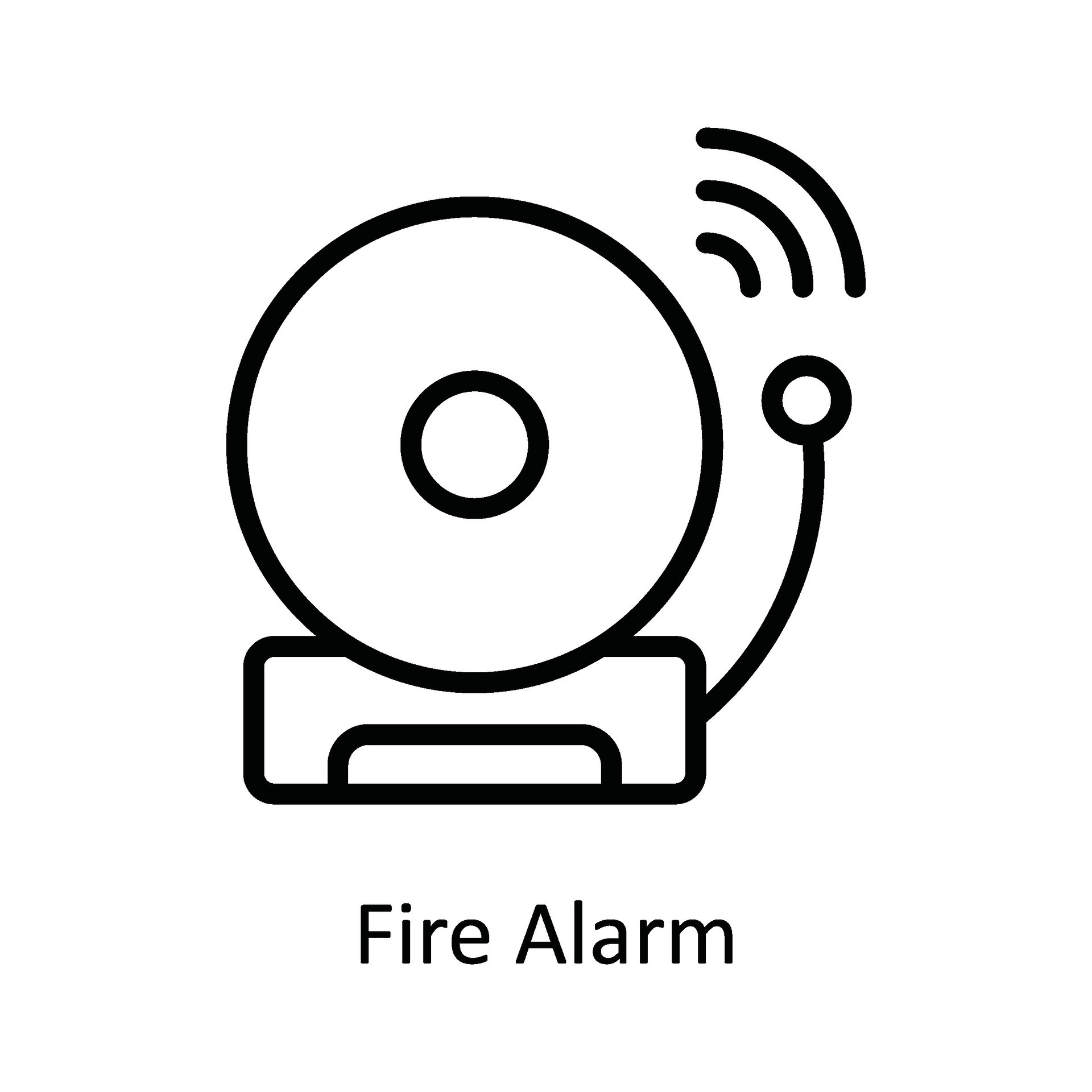 Fire Alarm Vector Outline Icon Design Illustration Cyber Security Symbol On White Background