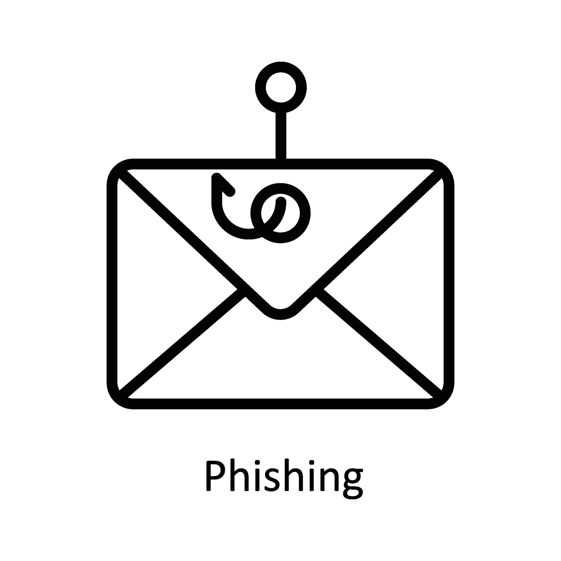 Phishing Vector Outline Icon Design Illustration Cyber Security Symbol On White Background Eps