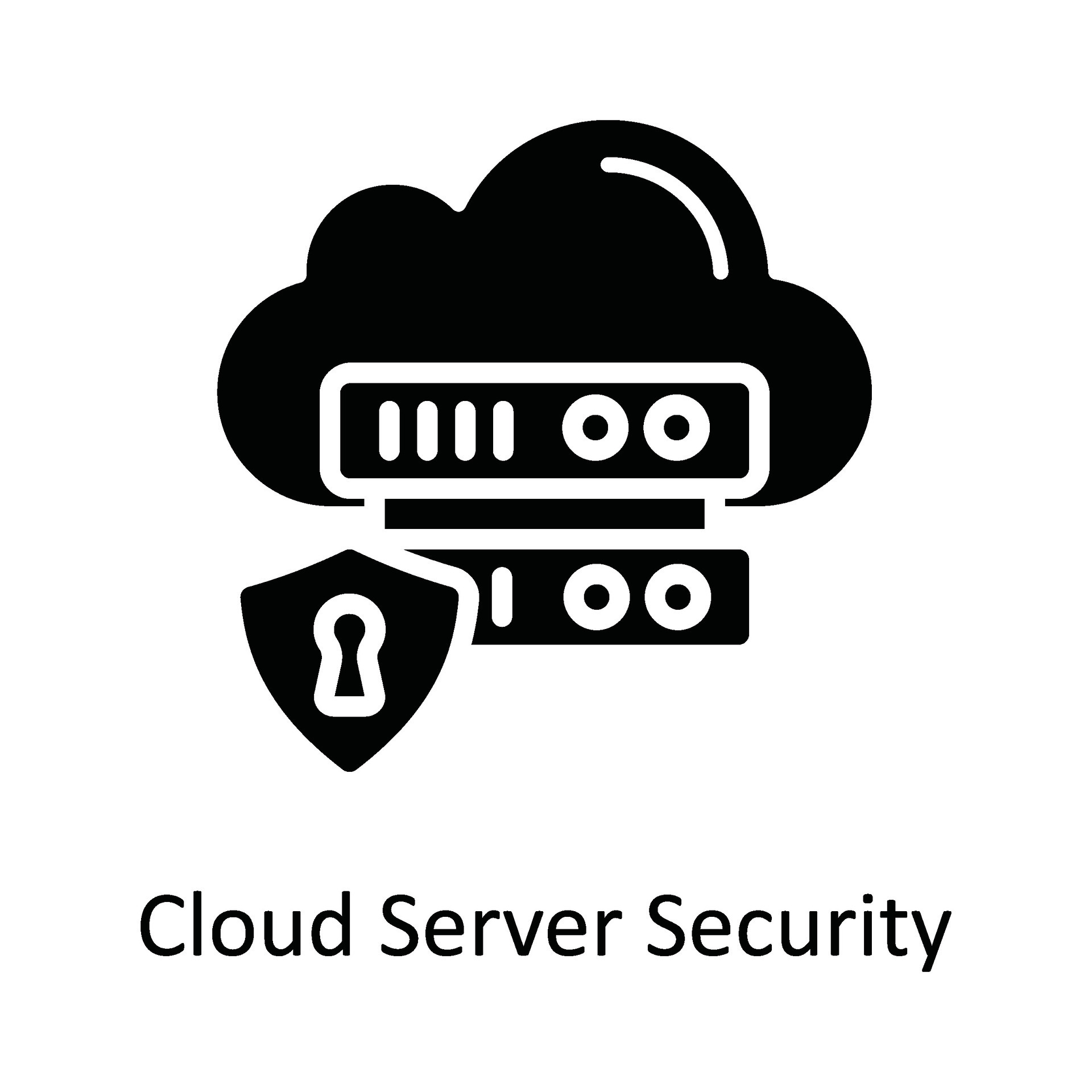 Cloud Server Security Vector Solid Icon Design Illustration Cyber