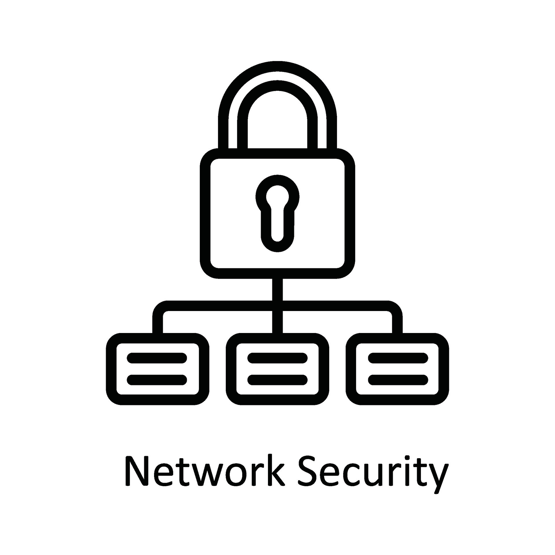Network Security Vector Outline Icon Design Illustration Cyber