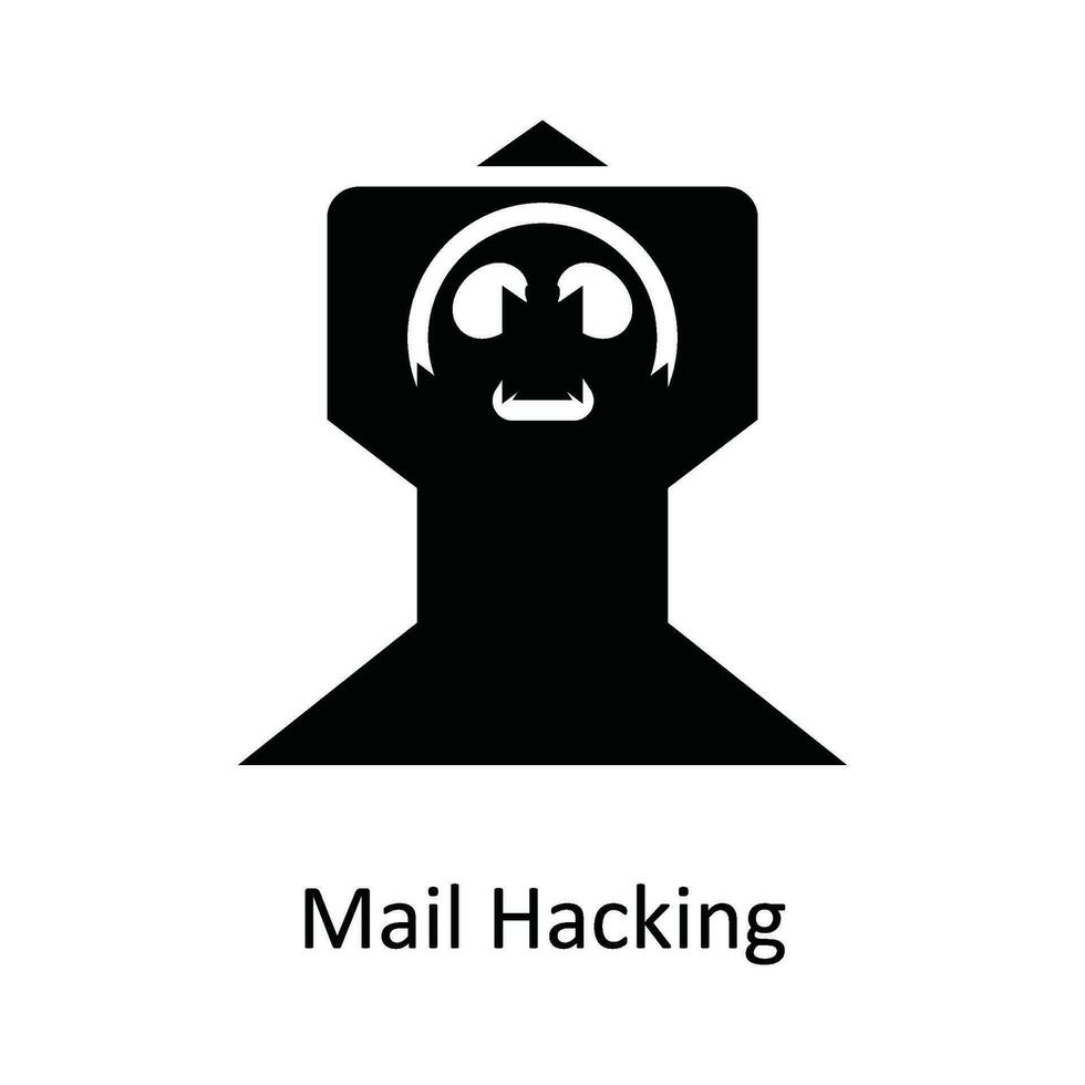 Mail Hacking Vector Solid Icon Design Illustration Cyber Security
