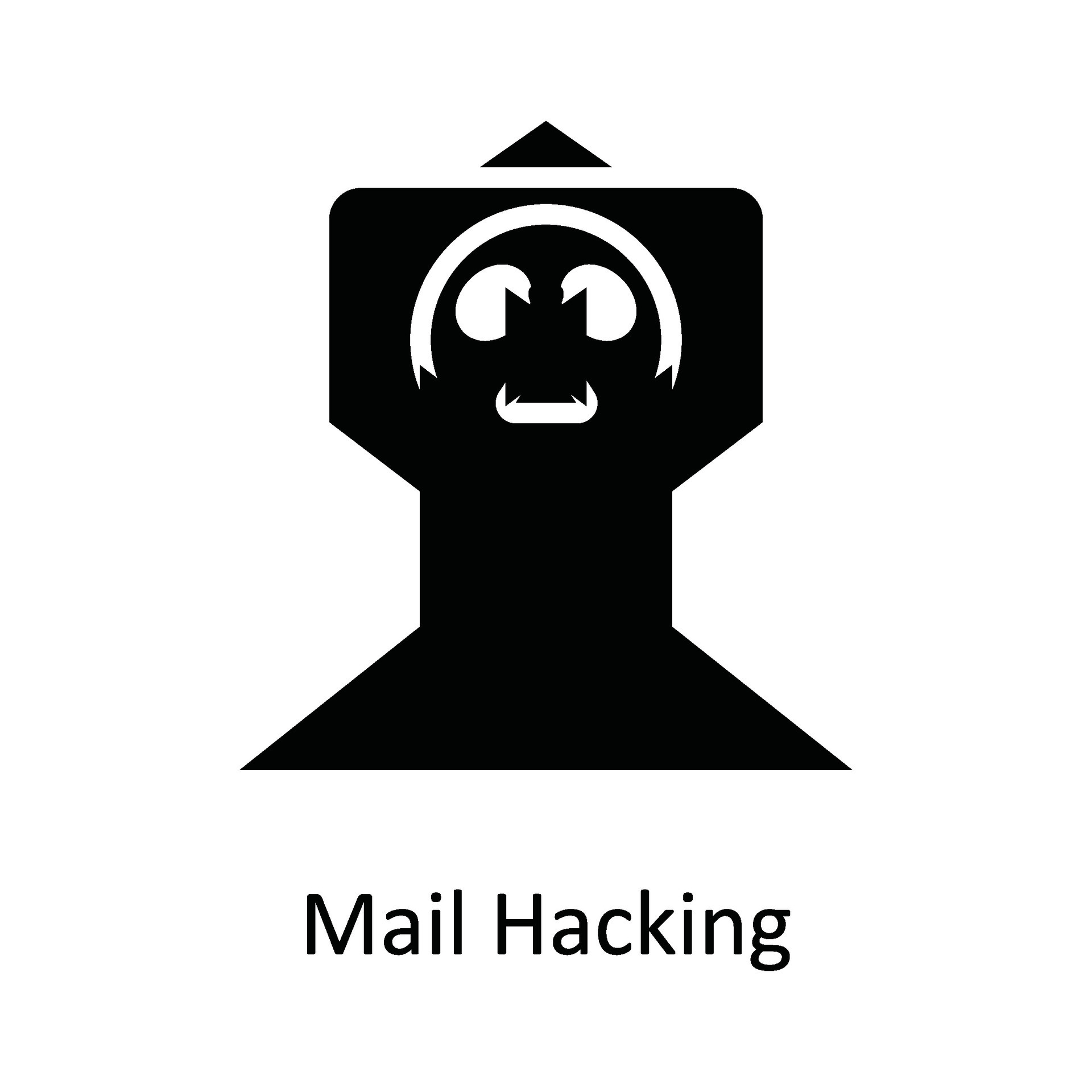Mail Hacking Vector Solid Icon Design Illustration Cyber Security Symbol On White Background