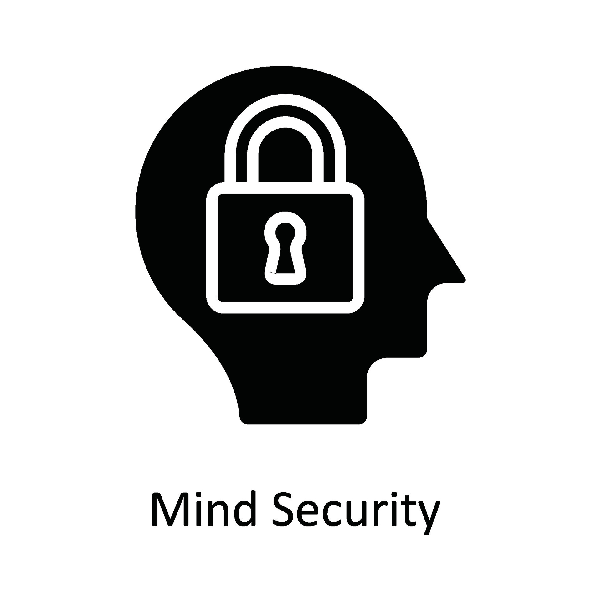 Mind Security Vector solid Icon Design illustration. Cyber security ...