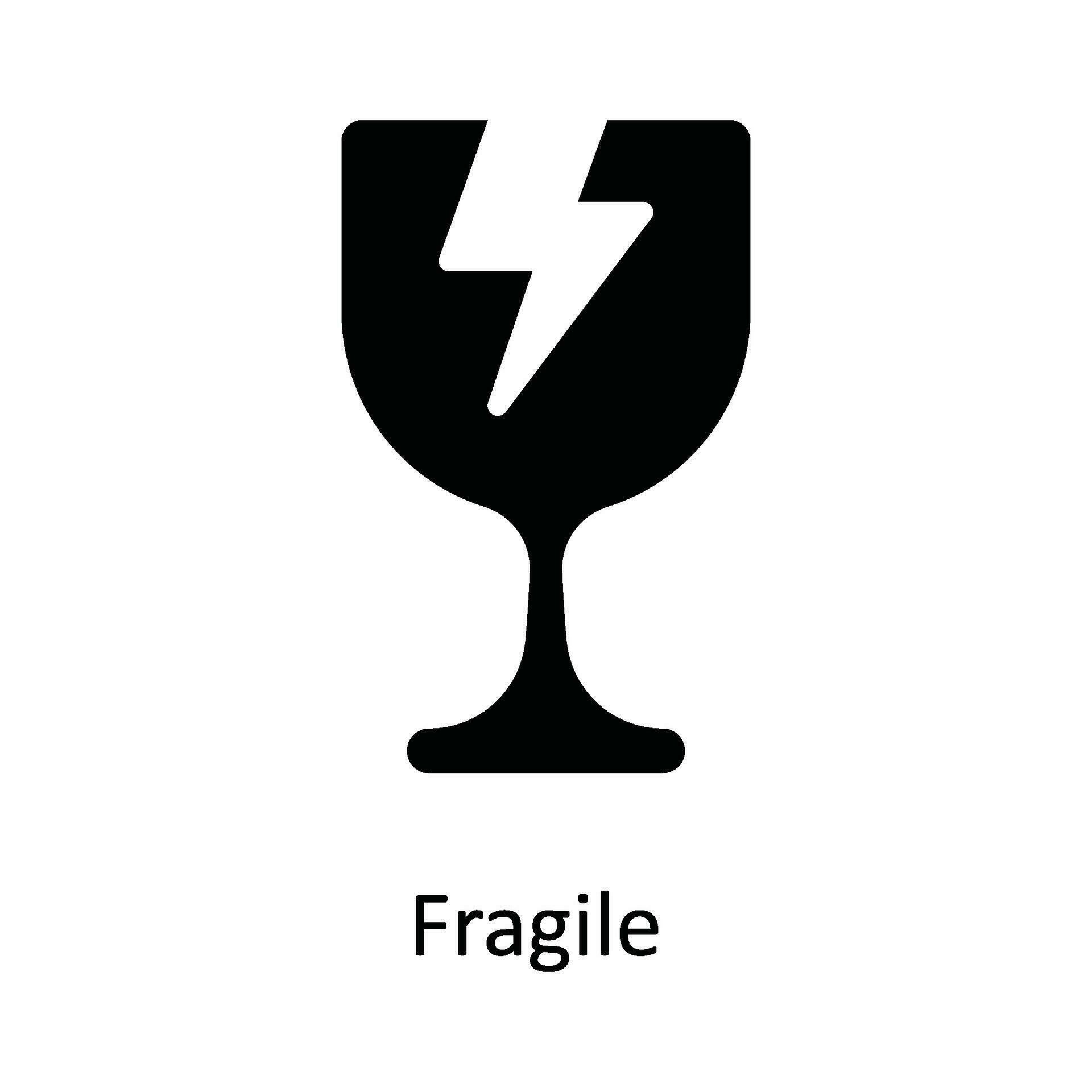 Fragile Vector Solid Icon Design illustration. Shipping and delivery Symbol on White background ...