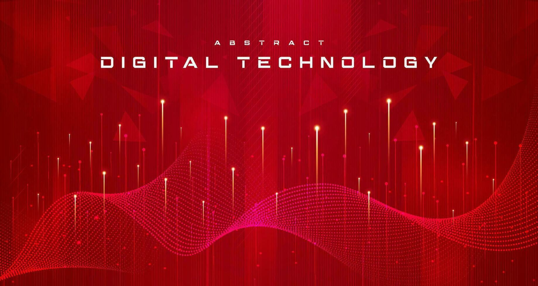 Abstract Digital Technology Futuristic Red Background Cyber