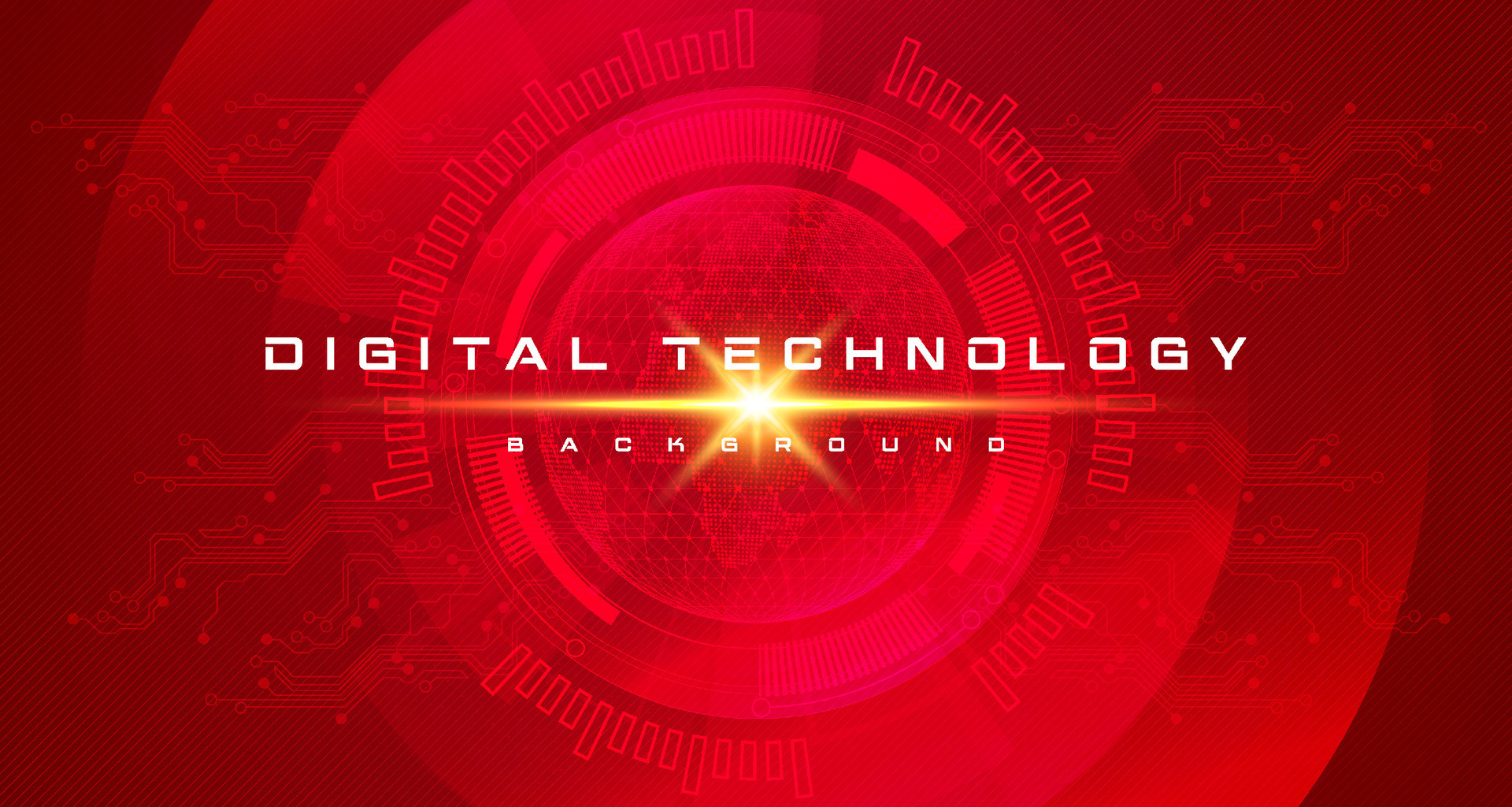 Abstract Digital Technology Futuristic Red Background Cyber