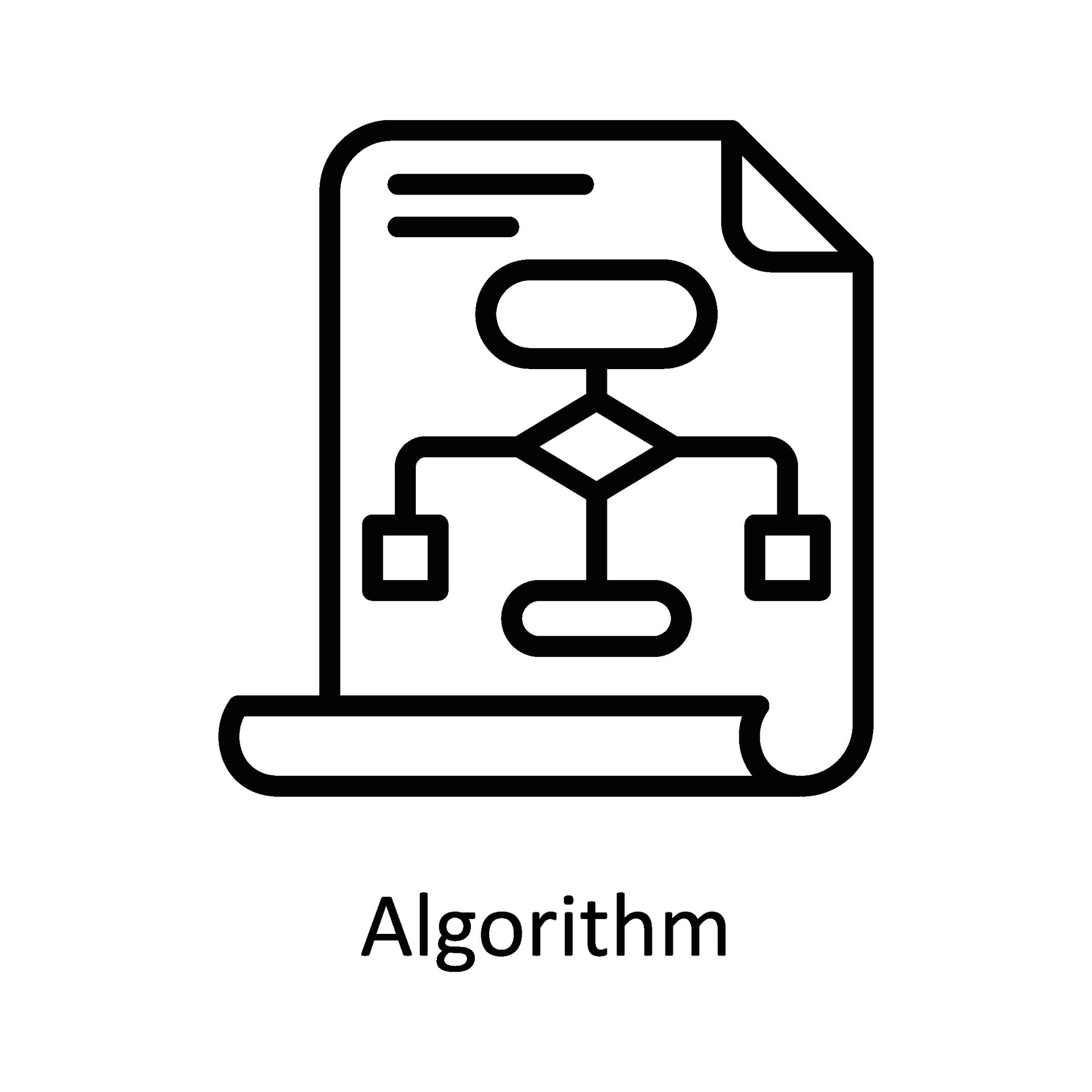 Algorithm Vector Outline Icon Design Illustration Network And