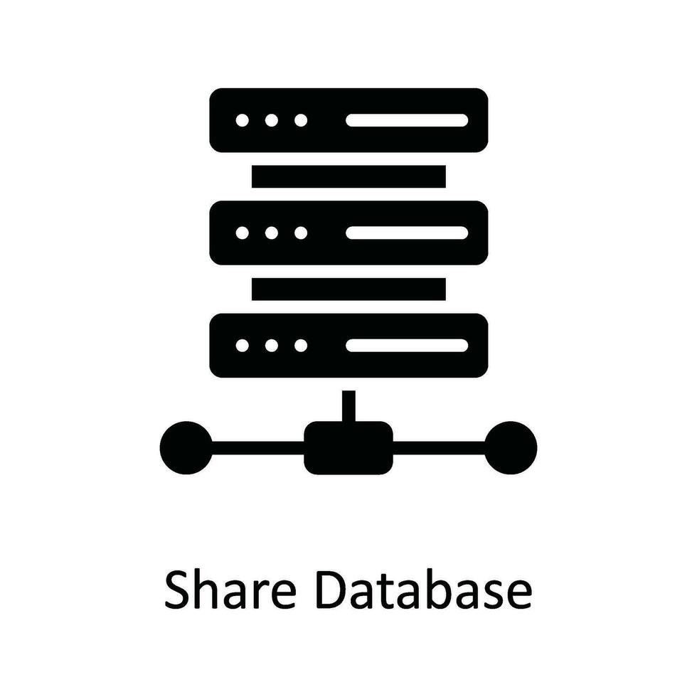 Share Database Vector Solid Icon Design illustration. Network and ...