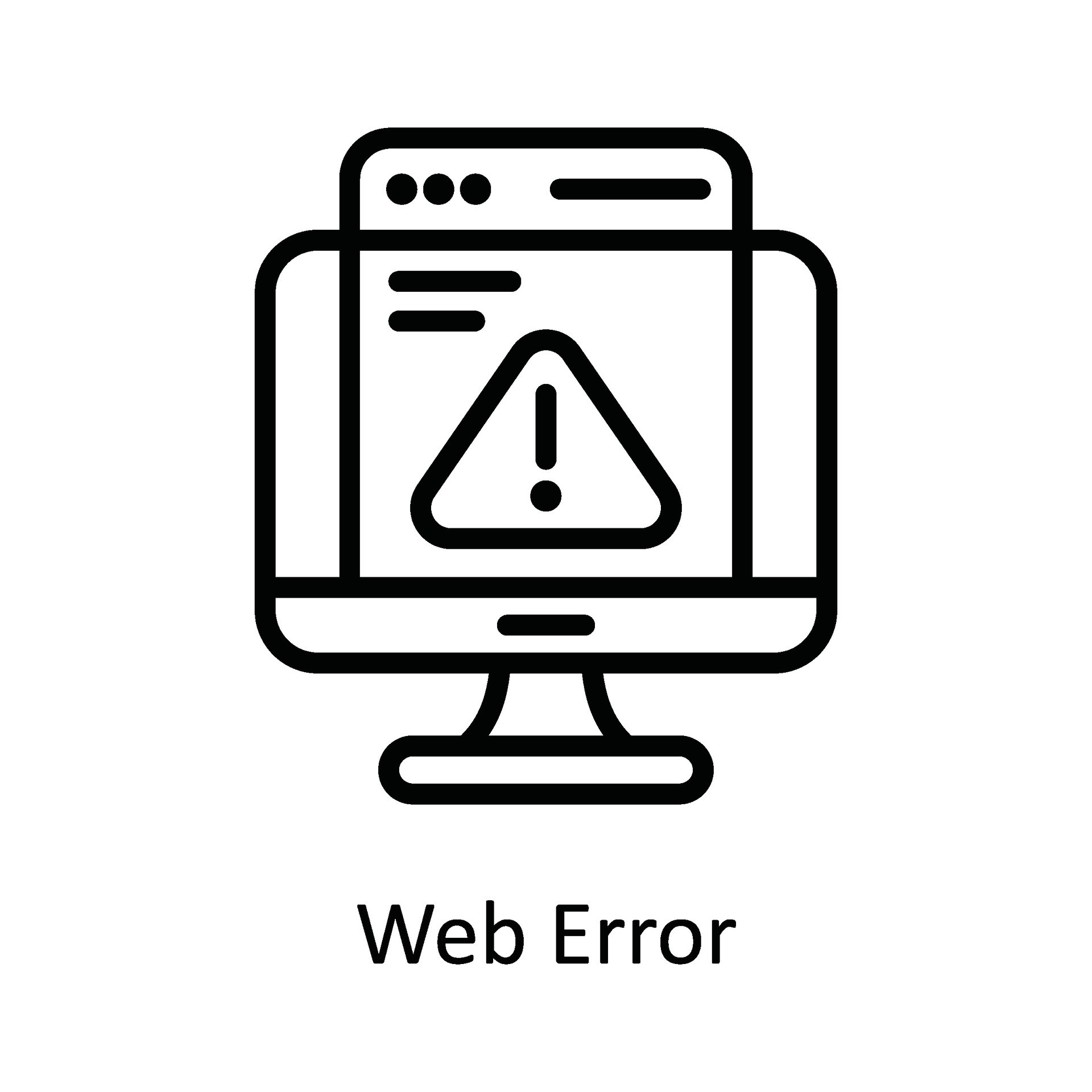 Web Error Vector outline Icon Design illustration. Cyber security ...