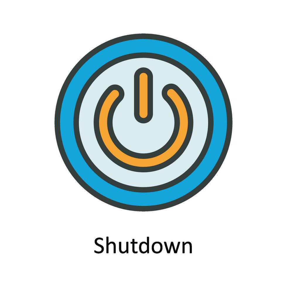 Shutdown Vector Fill outline Icon Design illustration. Multimedia ... Shutdown Vector Fill outline Icon Design illustration. Multimedia ...