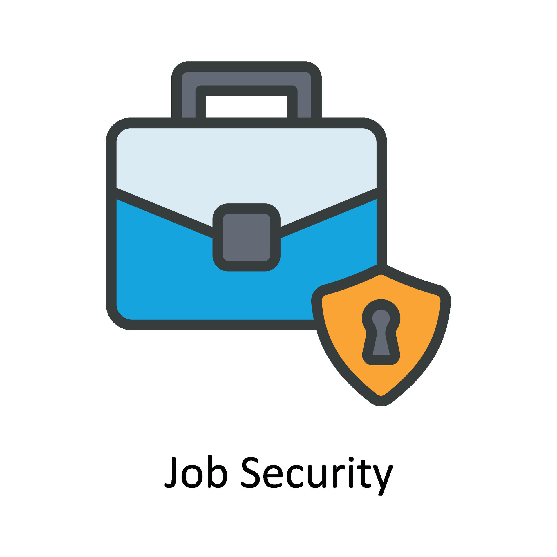 Job Security Vector Fill Outline Icon Design Illustration Cyber Security Symbol On White