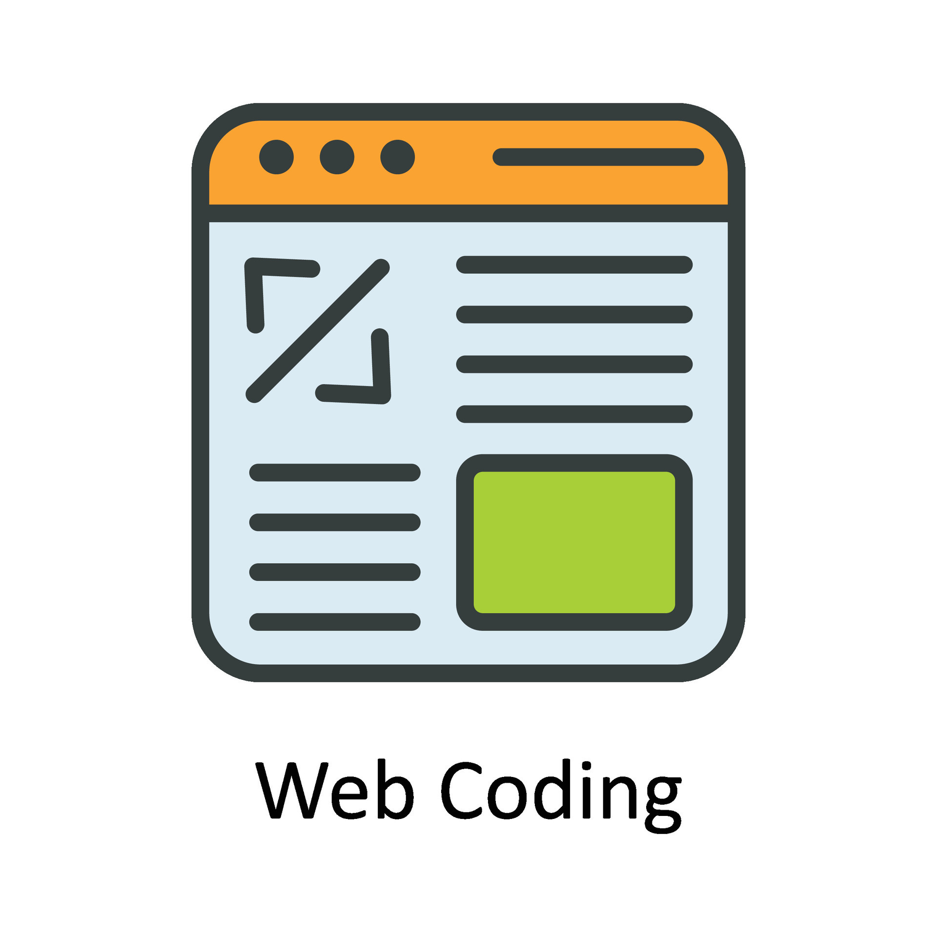 Web Coding Vector Fill Outline Icon Design Illustration Digital